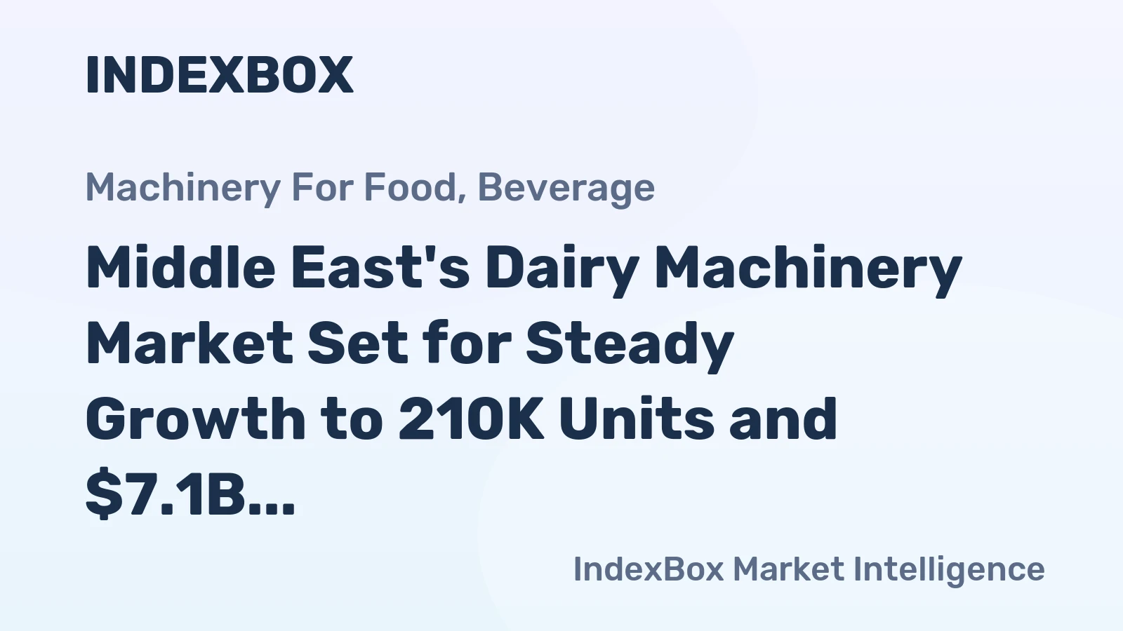 Middle East's Dairy Machinery Market Set for Steady Growth to 210K Units and $7.1B Value