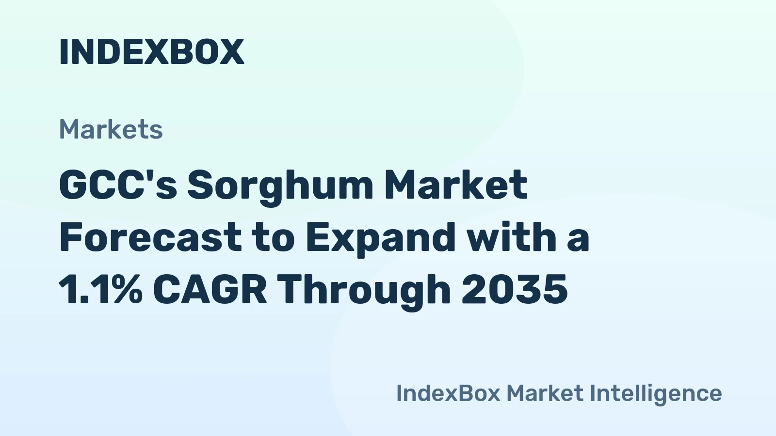 GCC's Sorghum Market Forecast to Expand with a 1.1% CAGR Through 2035