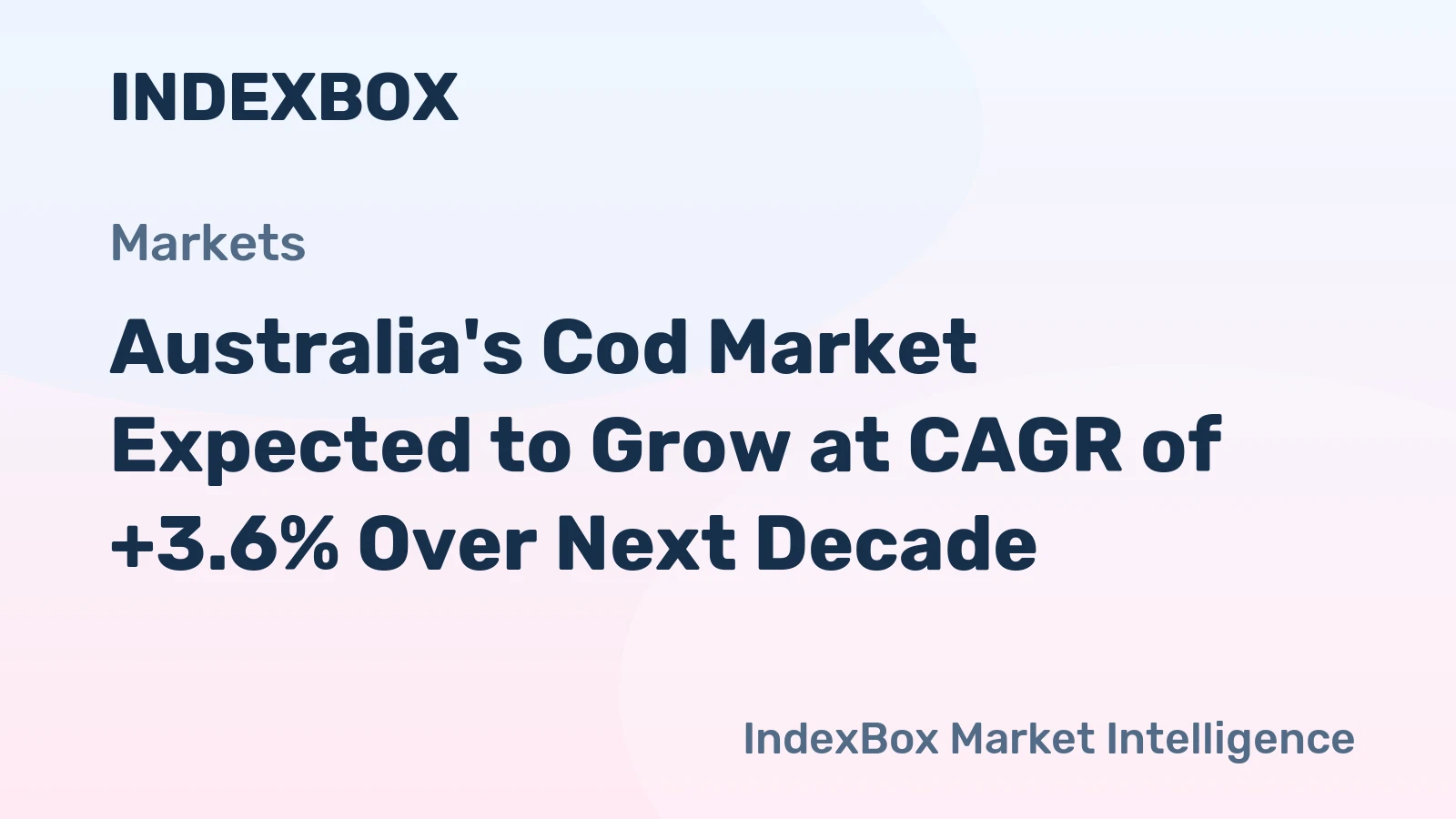 Australia's Cod Market Expected to Grow at CAGR of +3.6% Over Next Decade