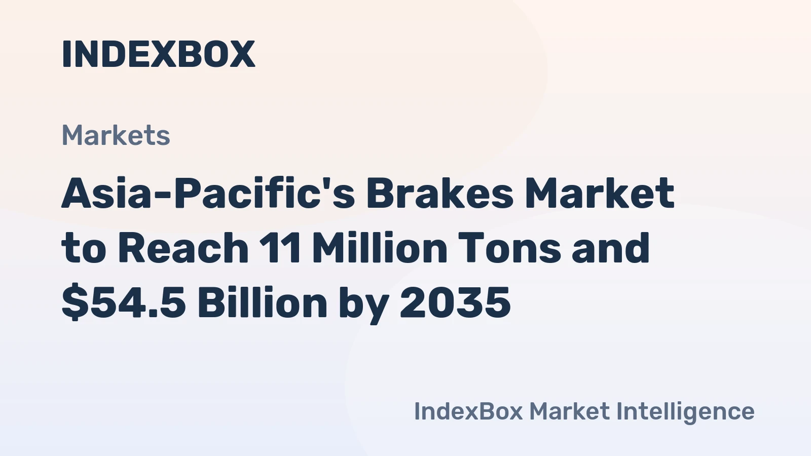 Asia-Pacific's Brakes Market to Reach 11 Million Tons and $54.5 Billion by 2035