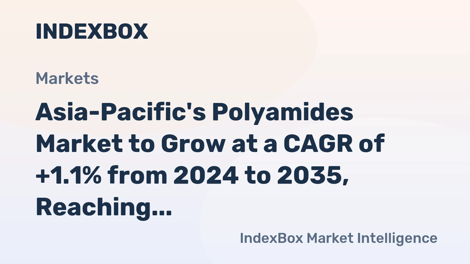 Asia-Pacific's Polyamides Market to Grow at a CAGR of +1.1% from 2024 to 2035, Reaching $23.1B by the End of 2035