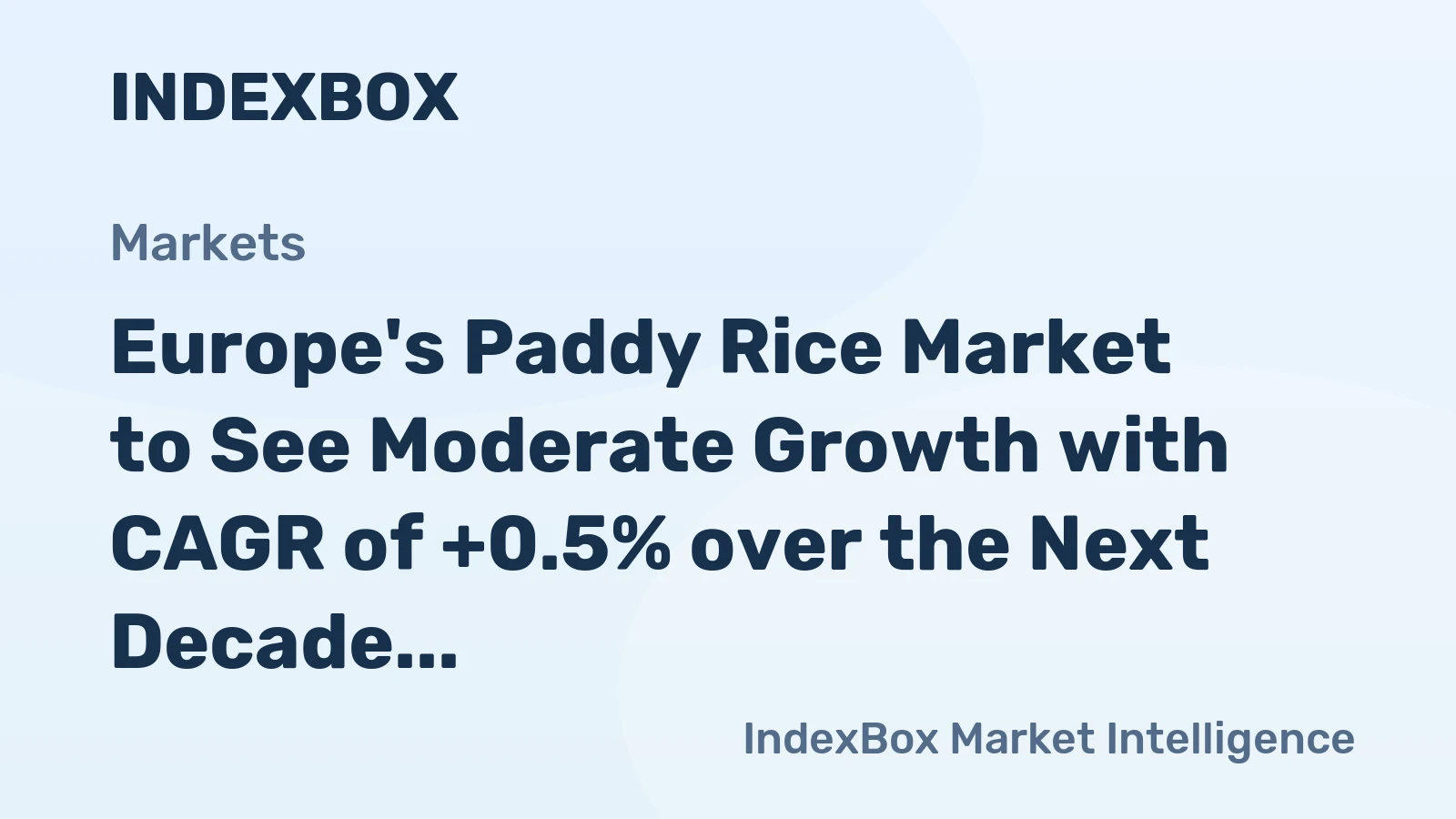Europe's Paddy Rice Market to See Moderate Growth with CAGR of +0.5% over the Next Decade