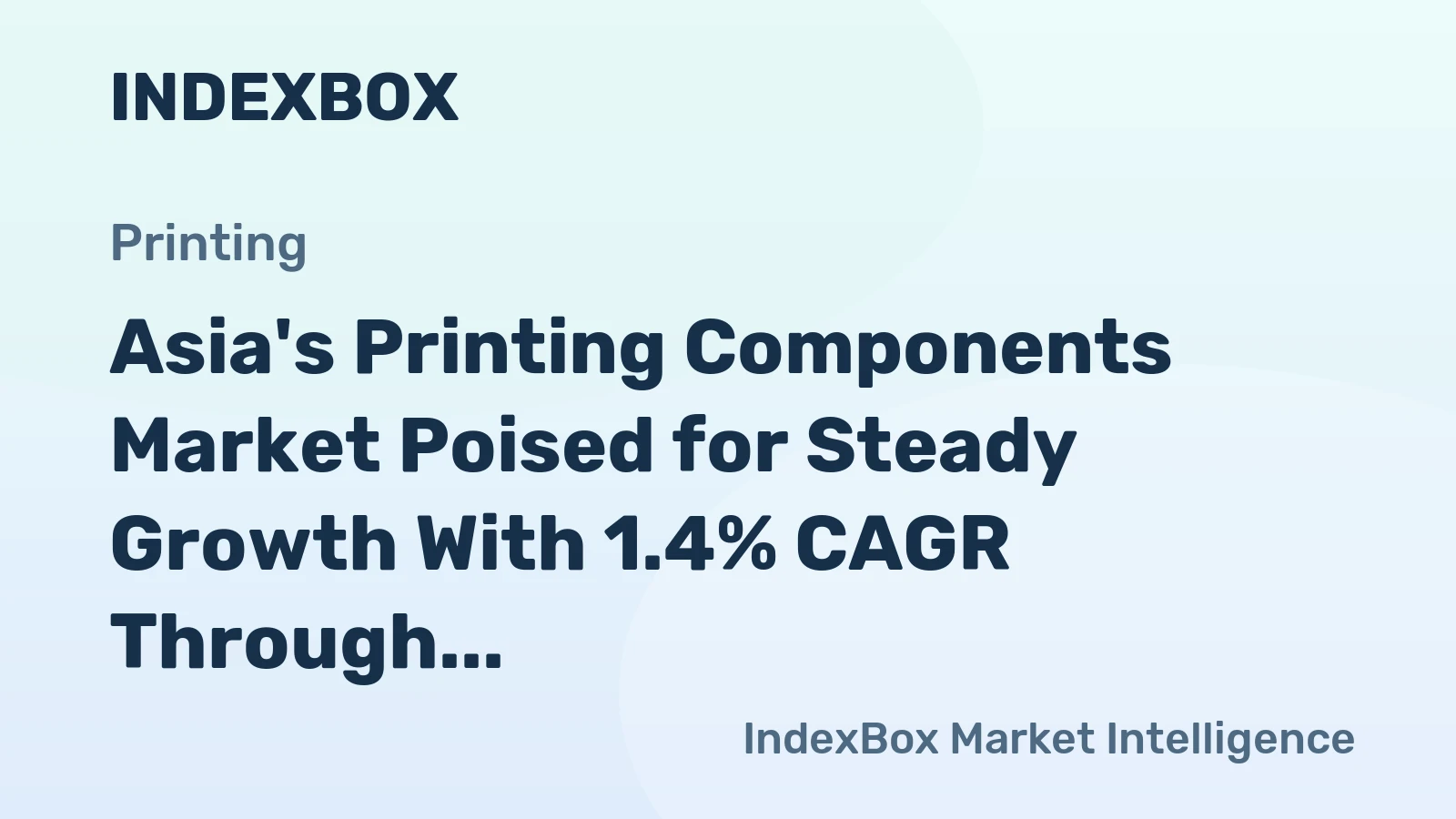 Asia's Printing Components Market Poised for Steady Growth With 1.4% CAGR Through 2035