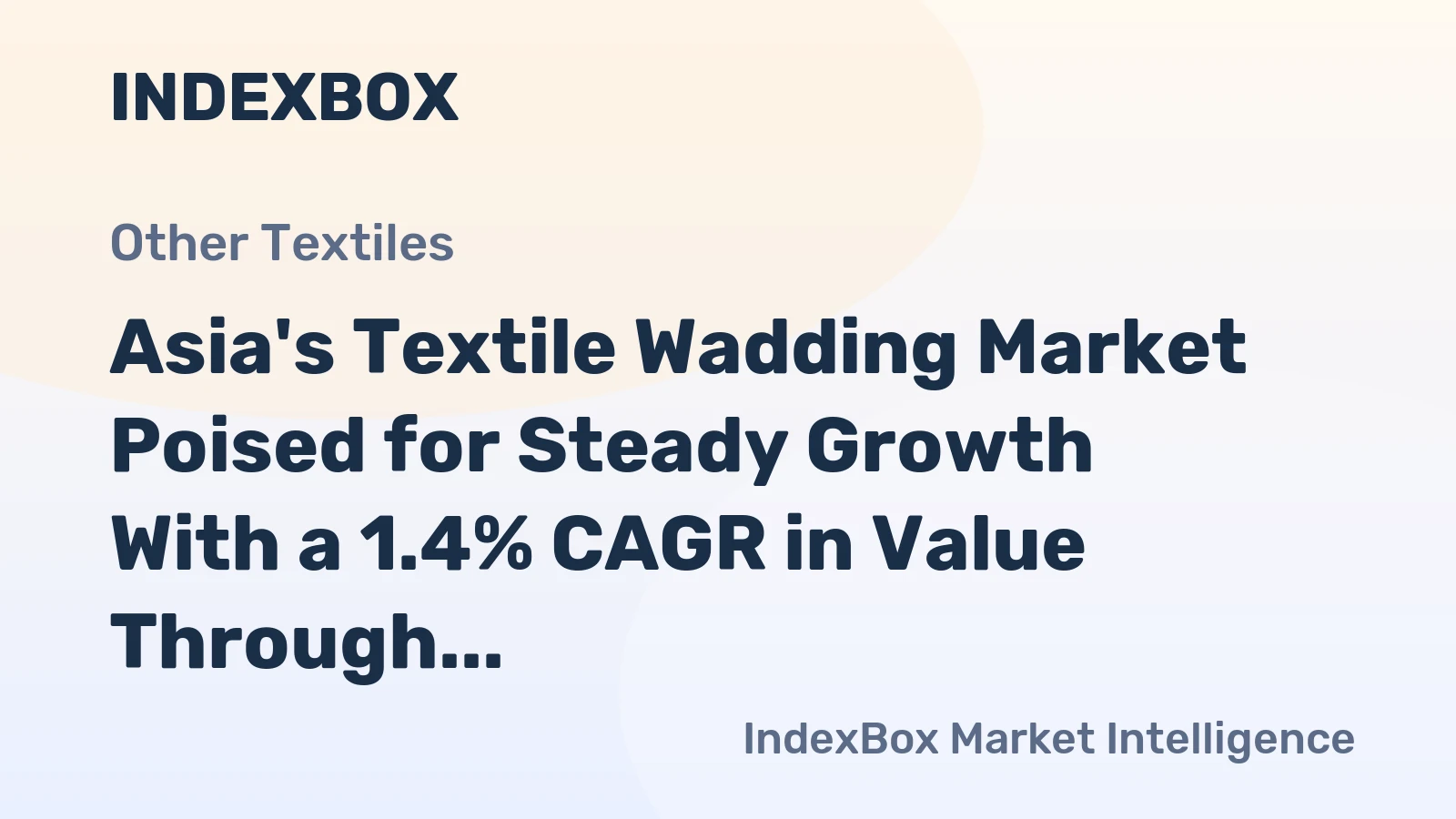 Asia's Textile Wadding Market Poised for Steady Growth With a 1.4% CAGR in Value Through 2035