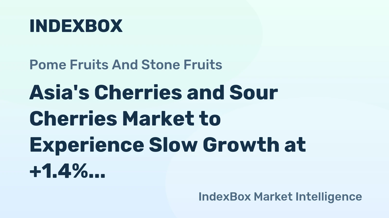 Asia's Cherries and Sour Cherries Market to Experience Slow Growth at +1.4% CAGR, Reaching 2.5M Tons by 2035