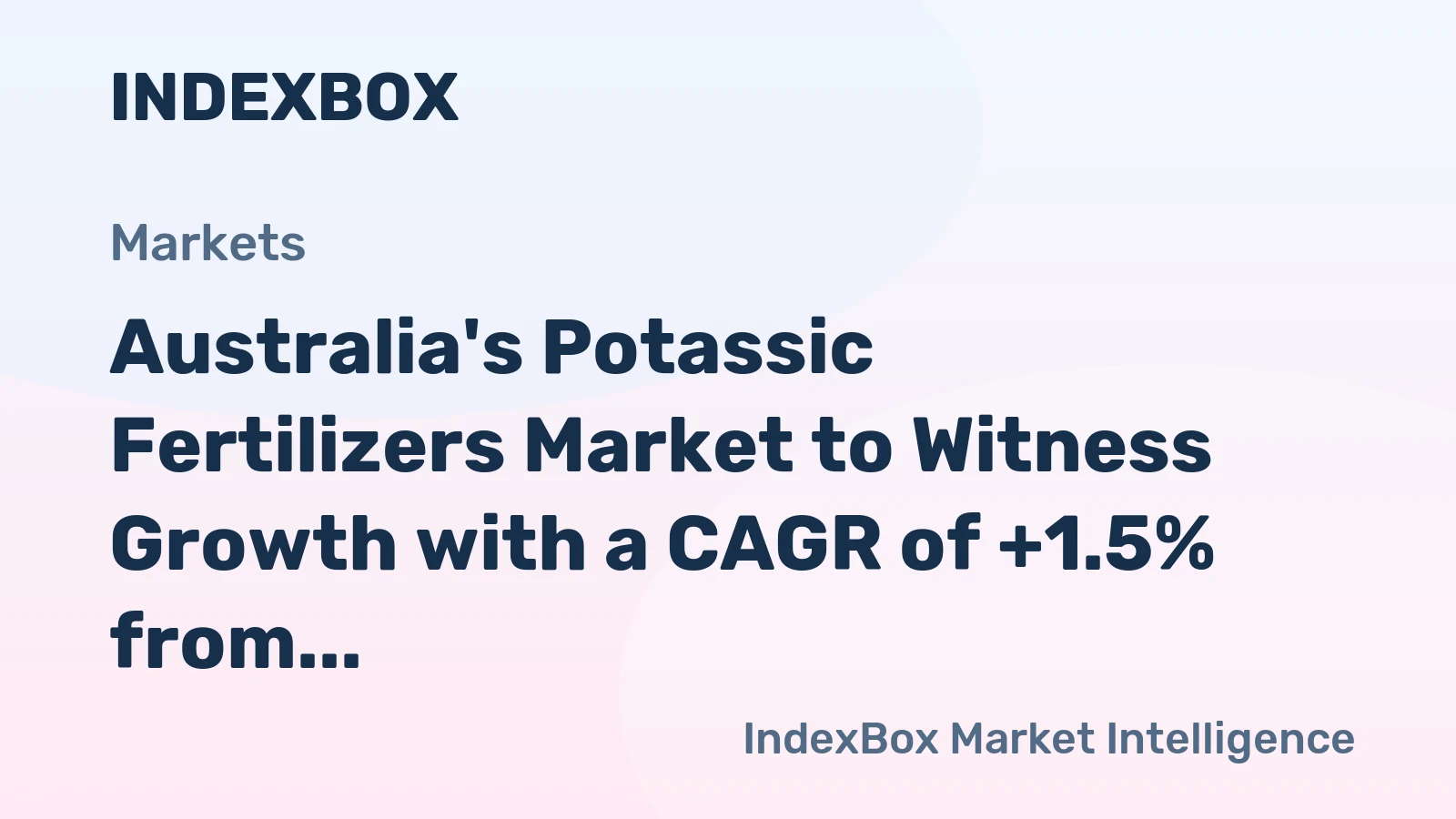 Australia's Potassic Fertilizers Market to Witness Growth with a CAGR of +1.5% from 2024-2035