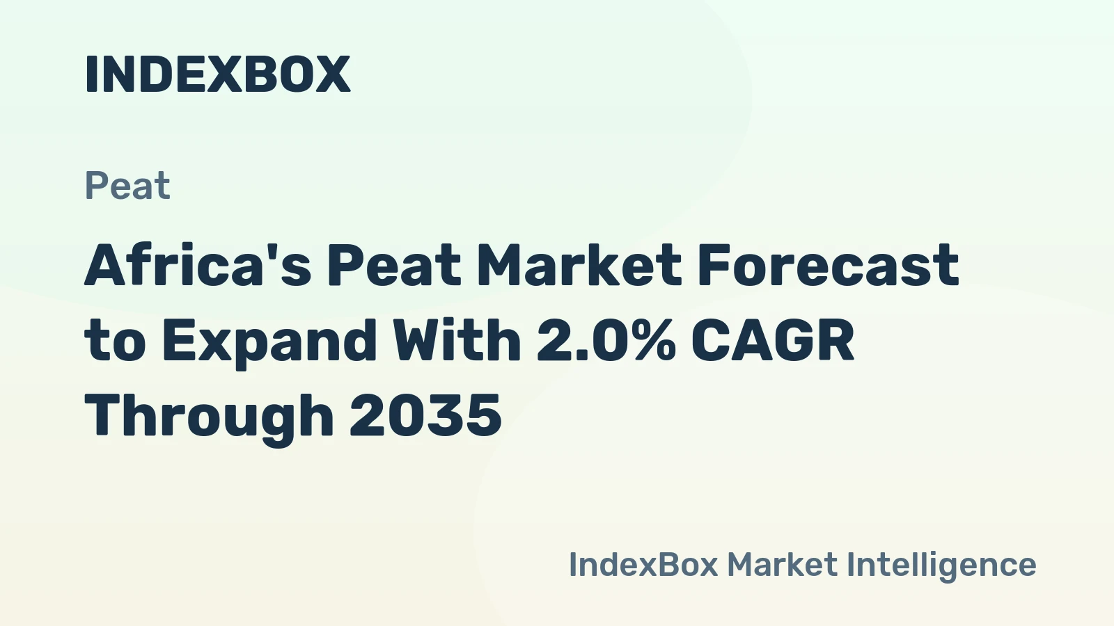 Africa's Peat Market Forecast to Expand With 2.0% CAGR Through 2035