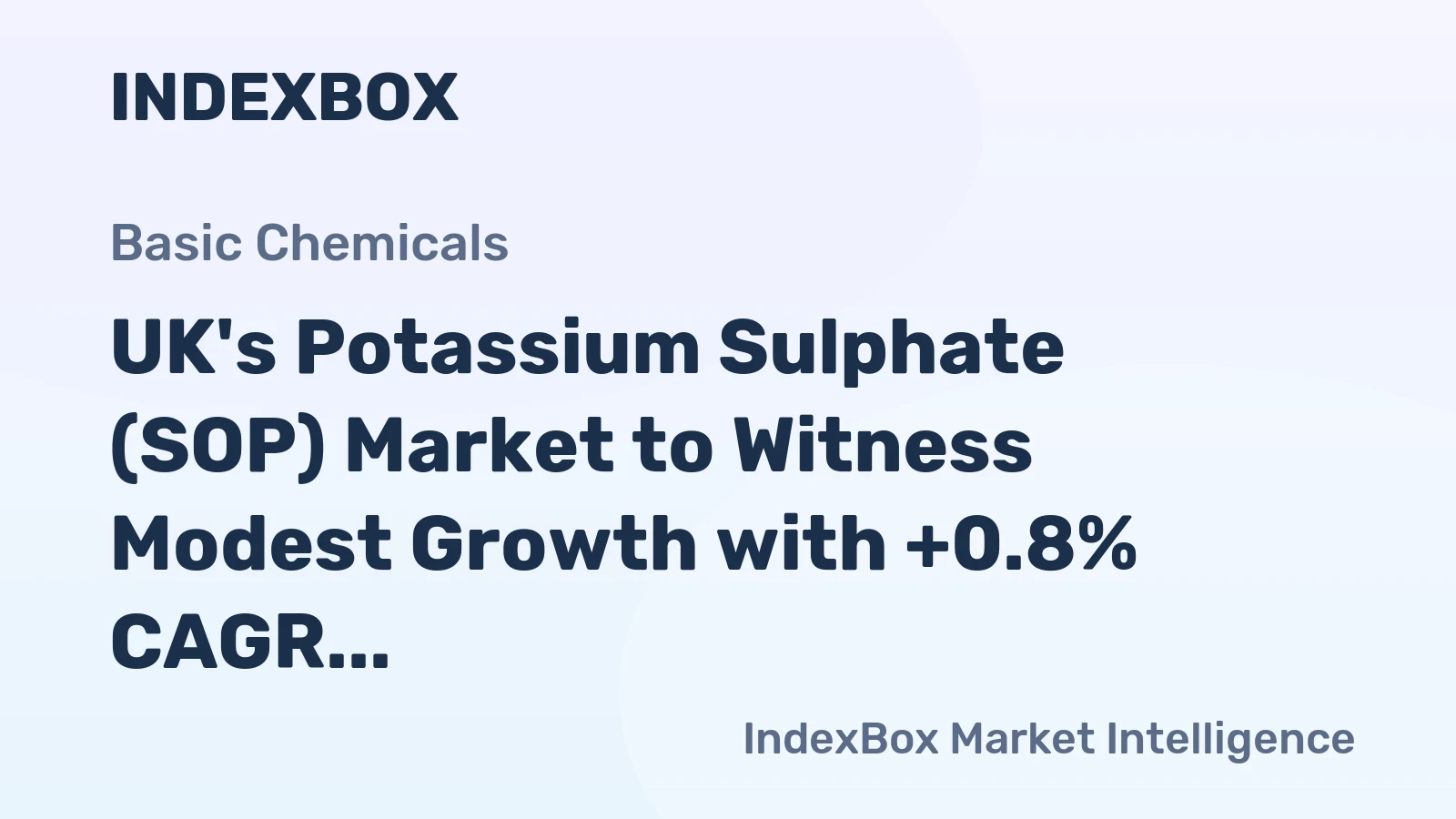 UK's Potassium Sulphate (SOP) Market to Witness Modest Growth with +0.8% CAGR Over Next Decade