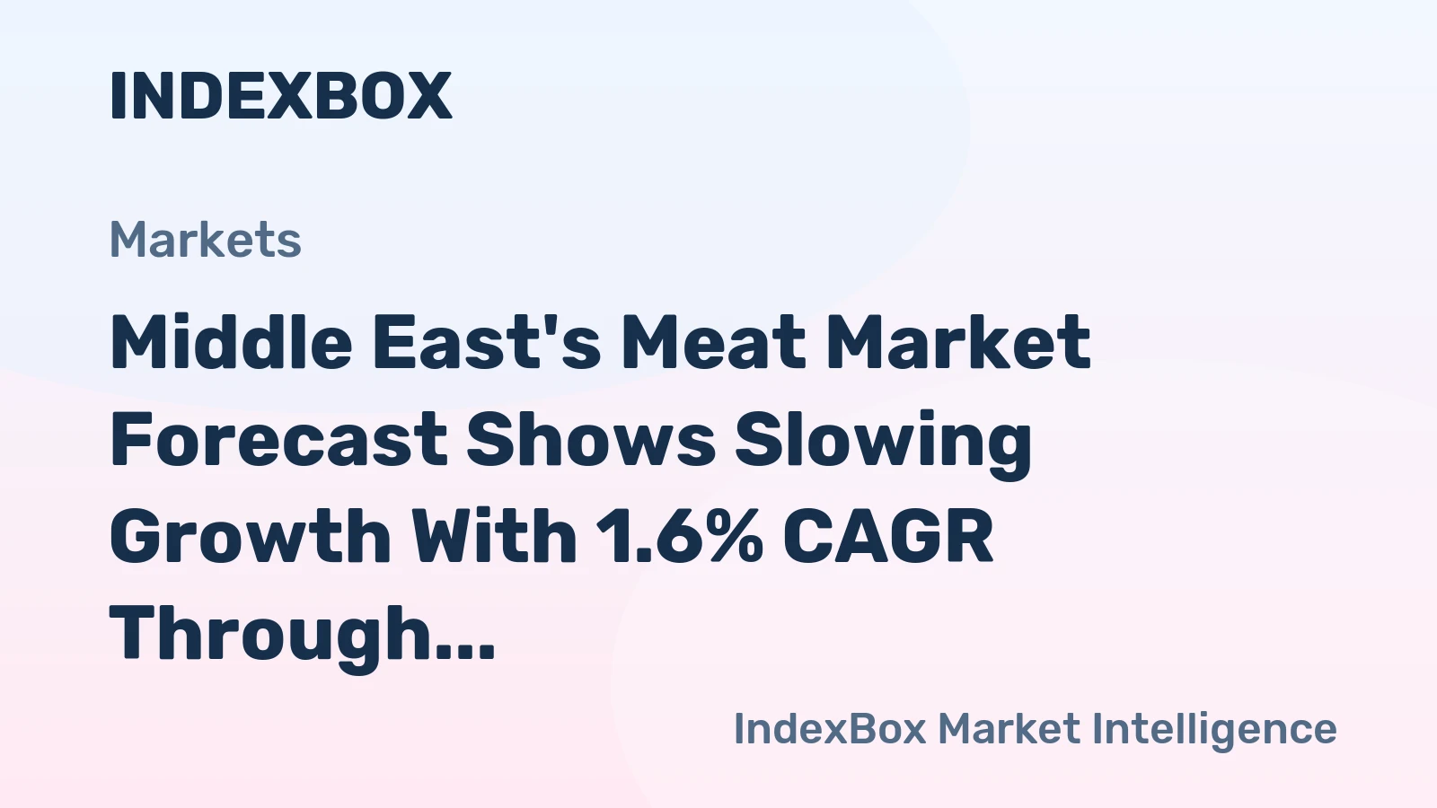 Middle East's Meat Market Forecast Shows Slowing Growth With 1.6% CAGR Through 2035