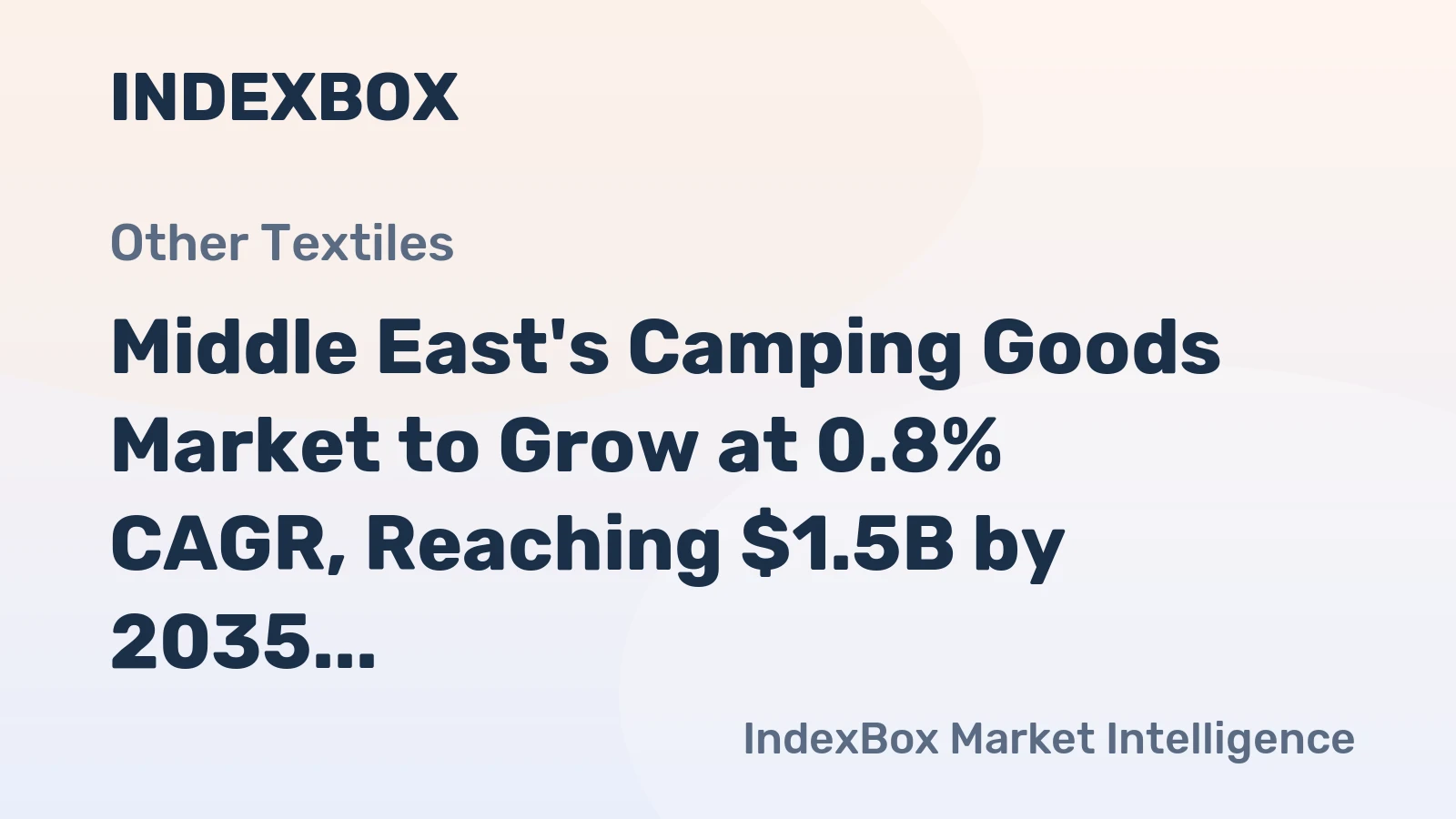 Middle East's Camping Goods Market to Grow at 0.8% CAGR, Reaching $1.5B by 2035