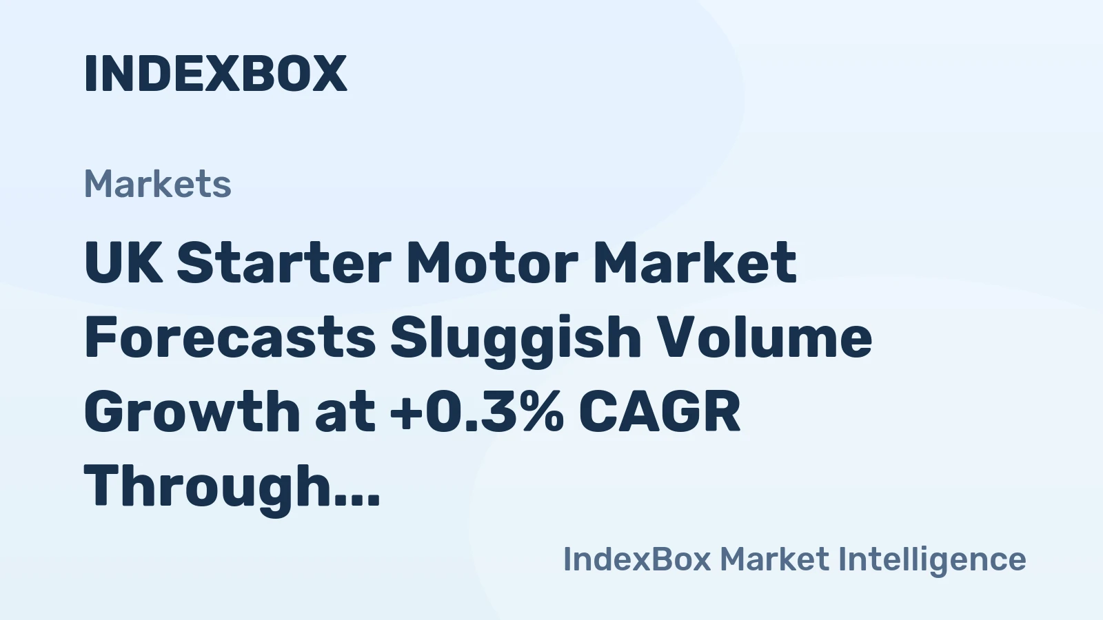 UK Starter Motor Market Forecasts Sluggish Volume Growth at +0.3% CAGR Through 2035