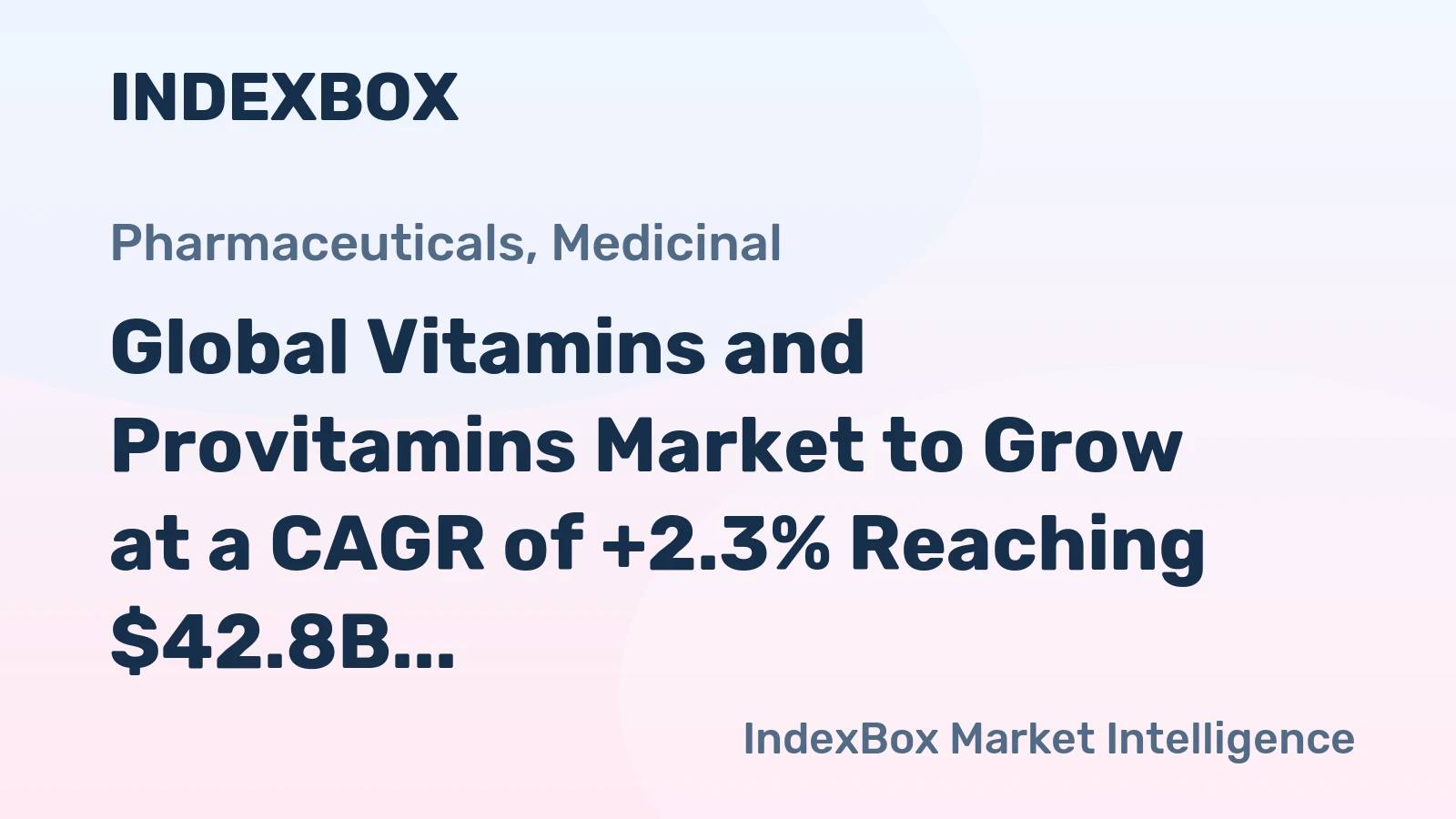 Global Vitamins and Provitamins Market to Grow at a CAGR of +2.3% Reaching $42.8B by 2035