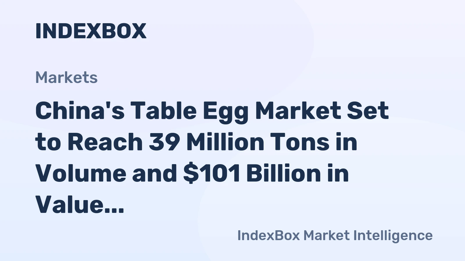 China's Table Egg Market Set to Reach 39 Million Tons in Volume and $101 Billion in Value by 2035