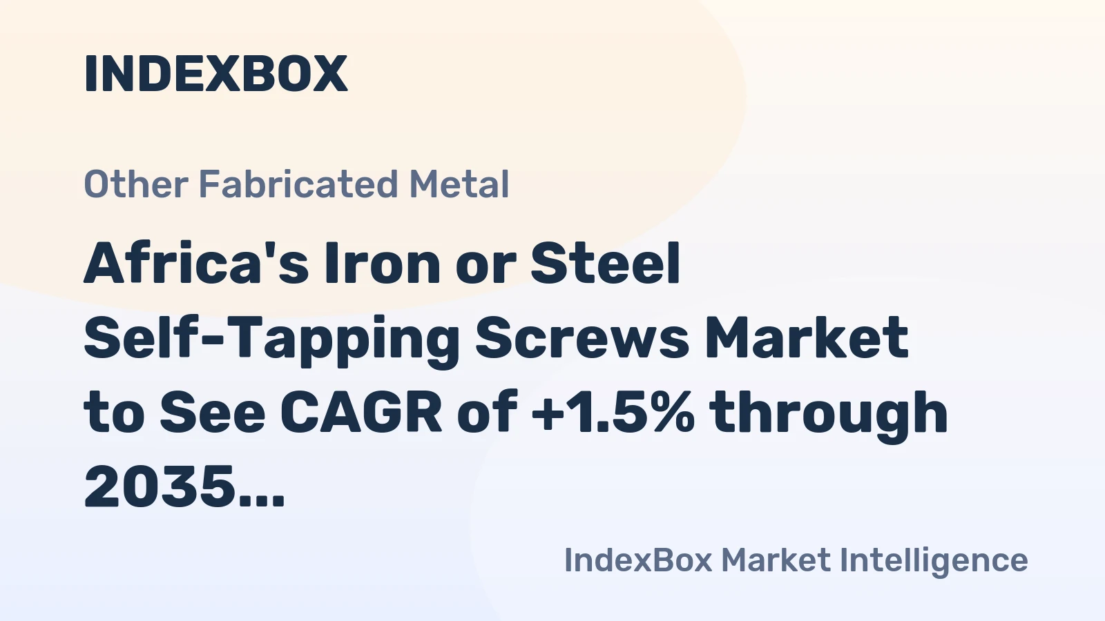 Africa's Iron or Steel Self-Tapping Screws Market to See CAGR of +1.5% through 2035, Reaching $754M