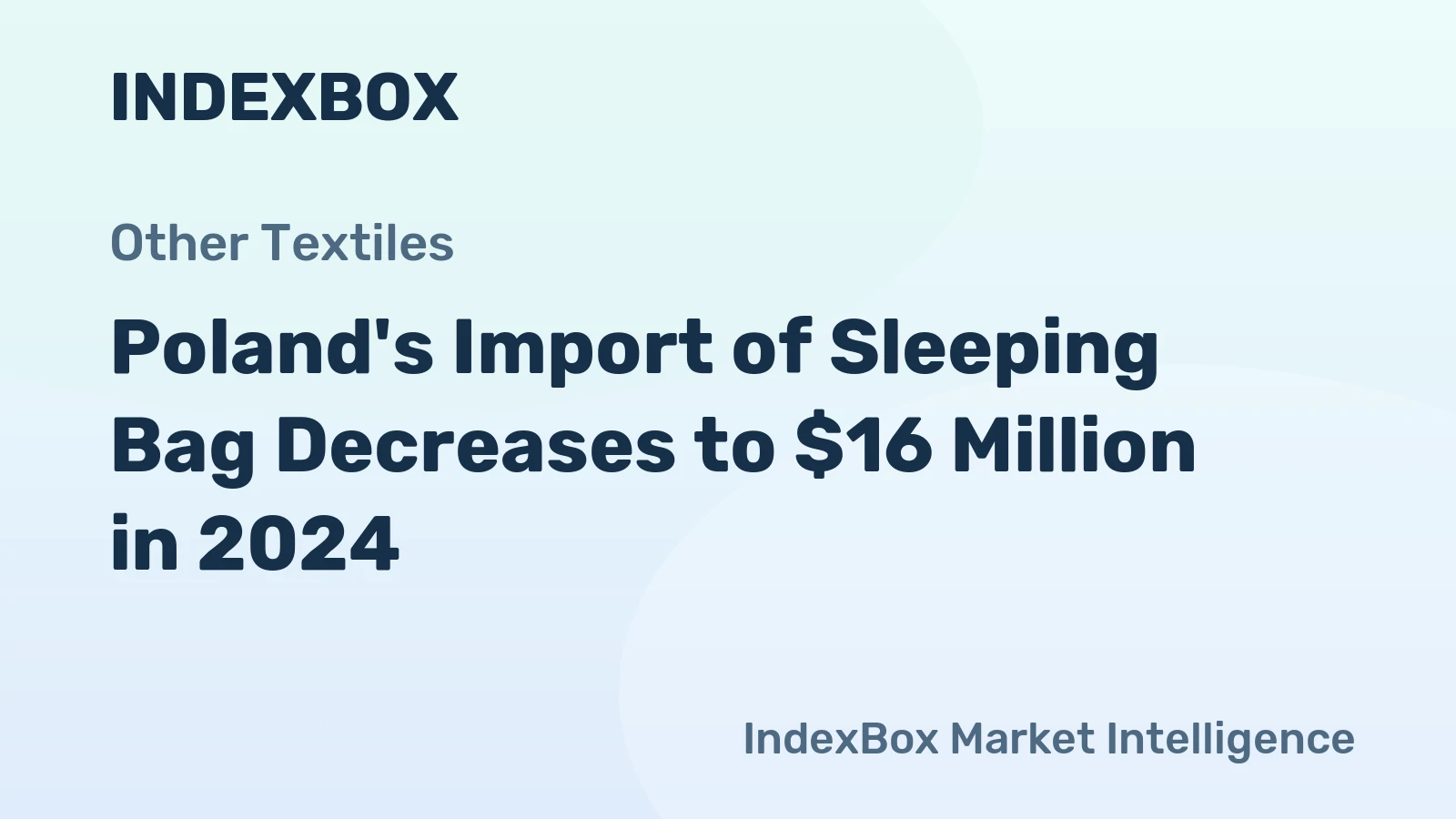 Poland's Import of Sleeping Bag Decreases to $16 Million in 2024.
