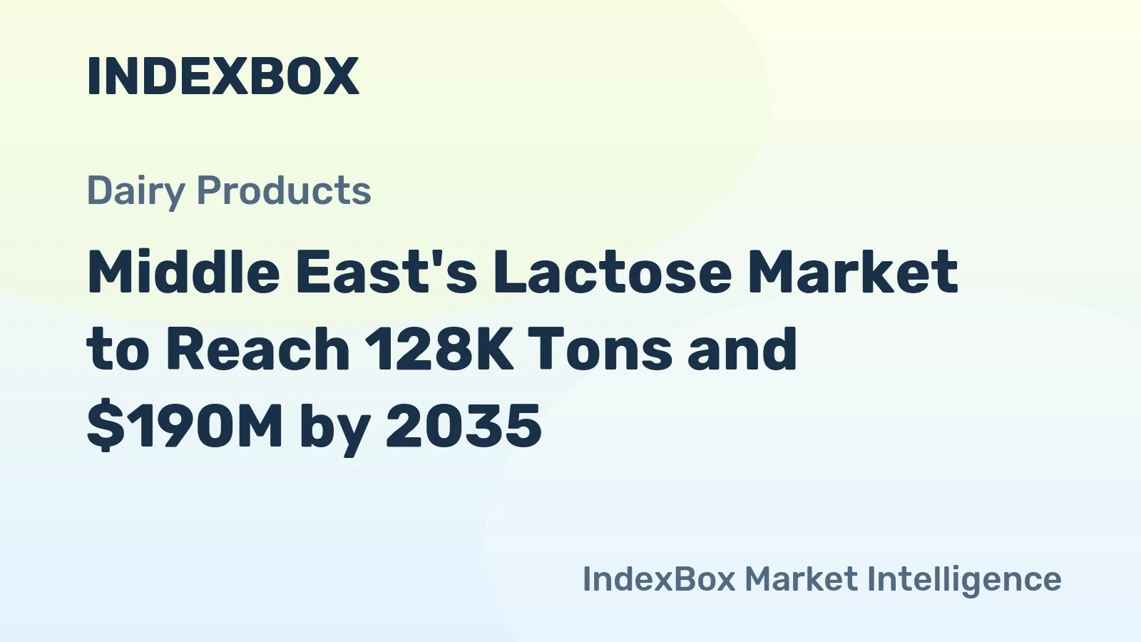 Middle East's Lactose Market to Reach 128K Tons and $190M by 2035