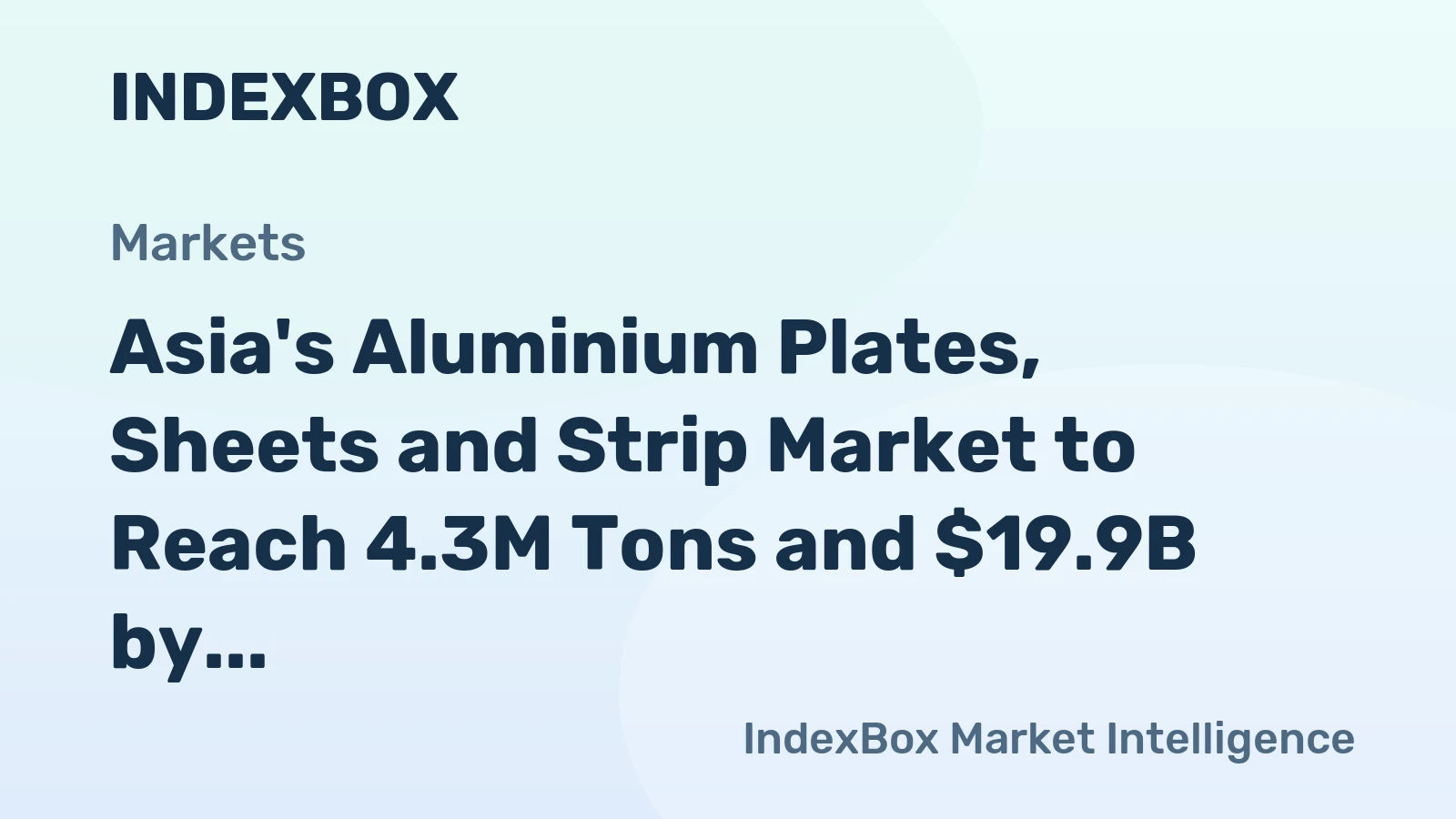 Asia's Aluminium Plates, Sheets and Strip Market to Reach 4.3M Tons and $19.9B by 2035