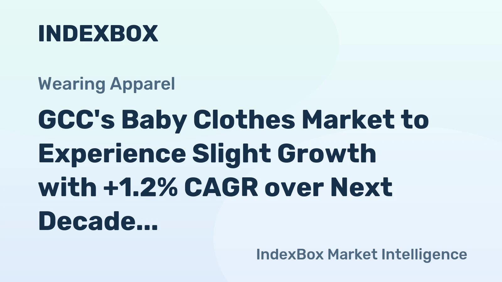 GCC's Baby Clothes Market to Experience Slight Growth with +1.2% CAGR over Next Decade