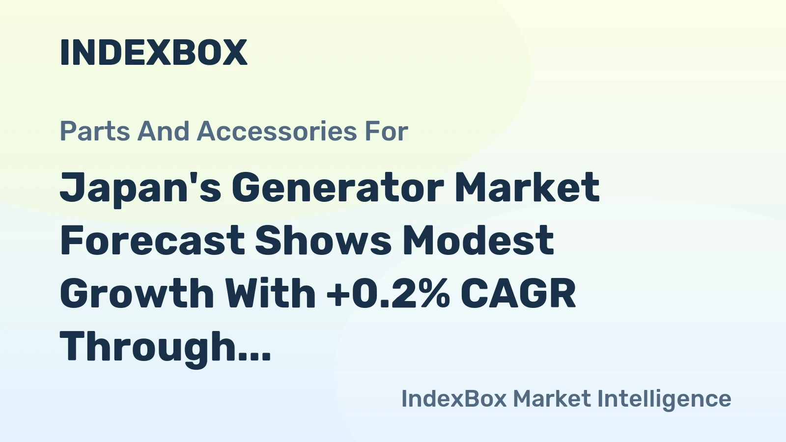 Japan's Generator Market Forecast Shows Modest Growth With +0.2% CAGR Through 2035