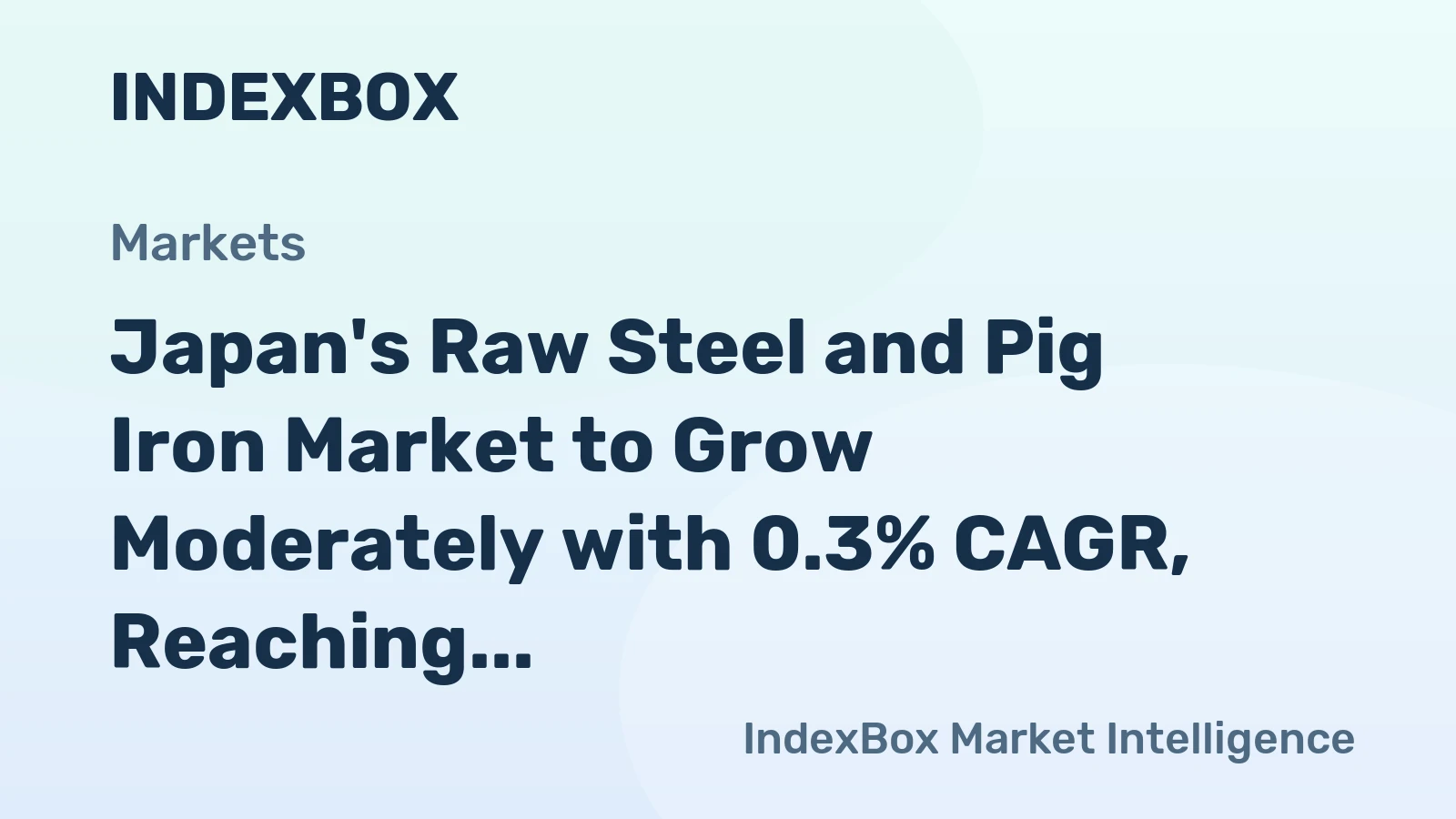 Japan's Raw Steel and Pig Iron Market to Grow Moderately with 0.3% CAGR, Reaching 79M Tons by 2035