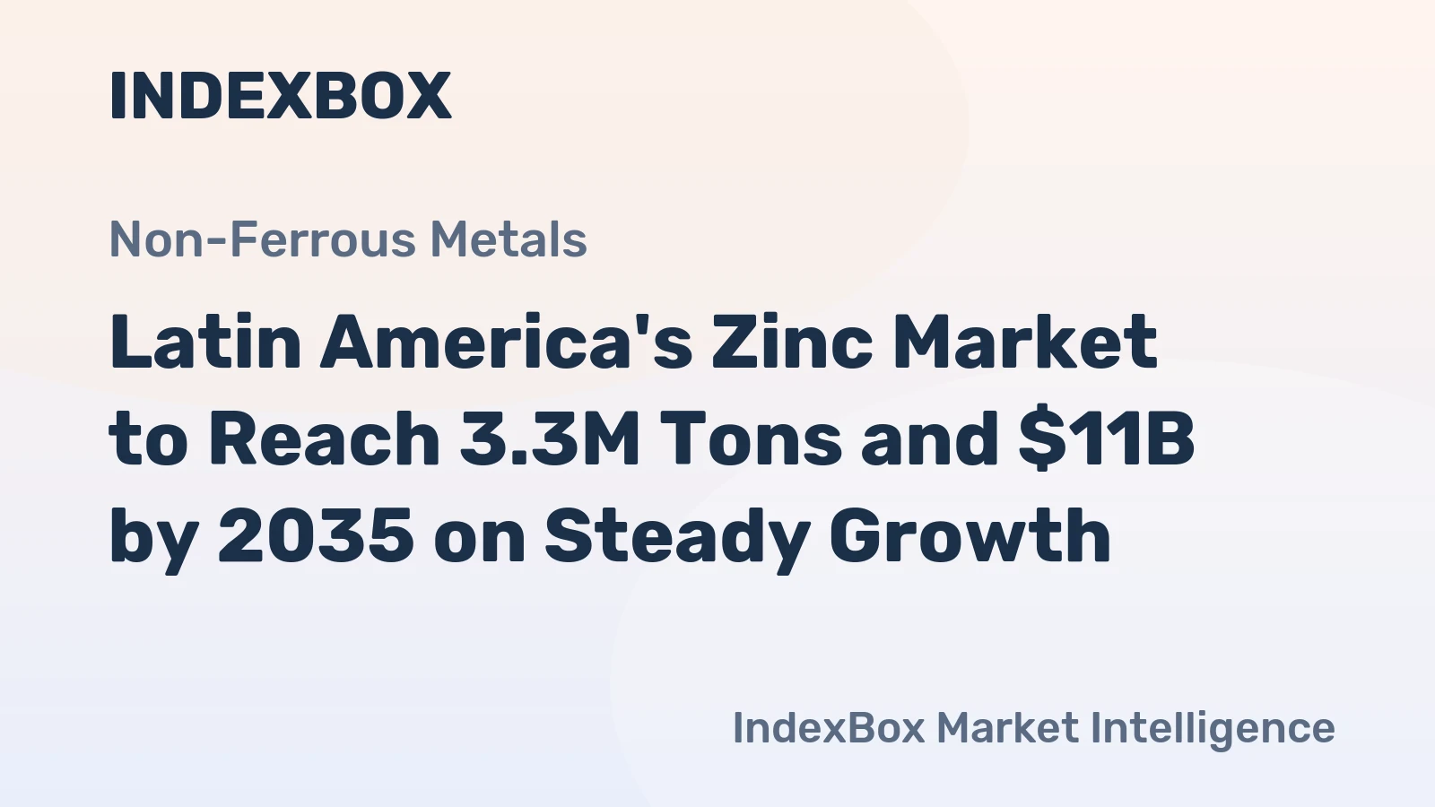 Latin America's Zinc Market to Reach 3.3M Tons and $11B by 2035 on Steady Growth