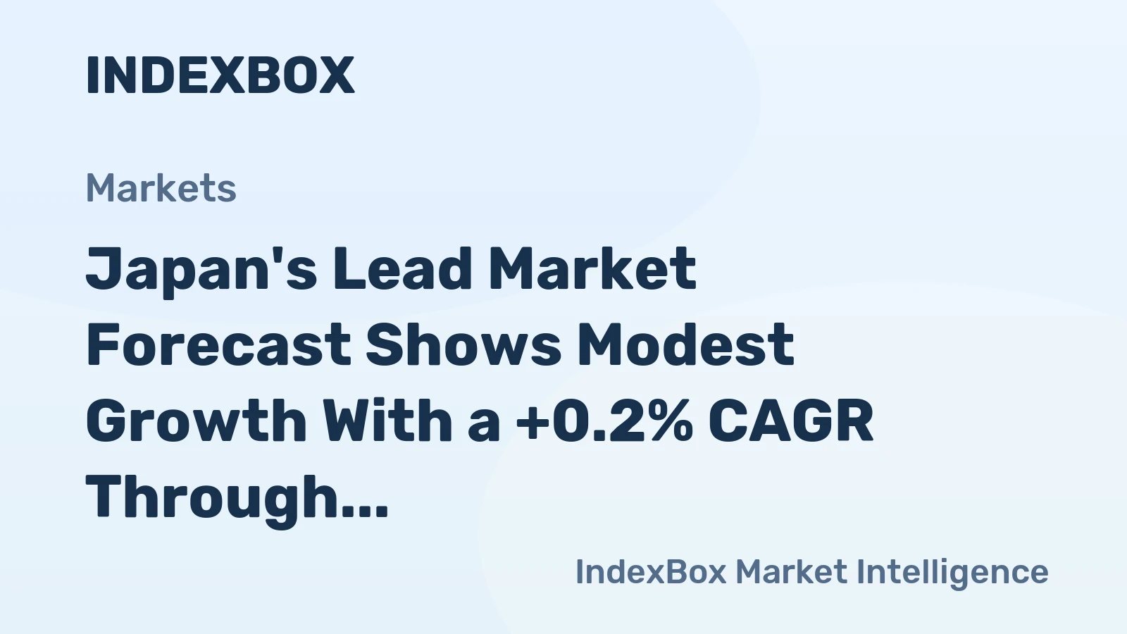 Japan's Lead Market Forecast Shows Modest Growth With a +0.2% CAGR Through 2035