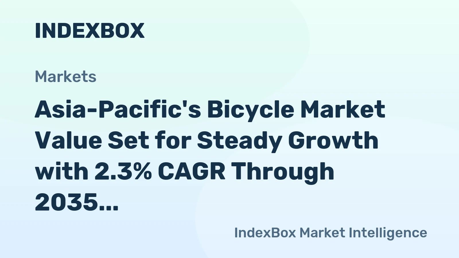 Asia-Pacific's Bicycle Market Value Set for Steady Growth with 2.3% CAGR Through 2035