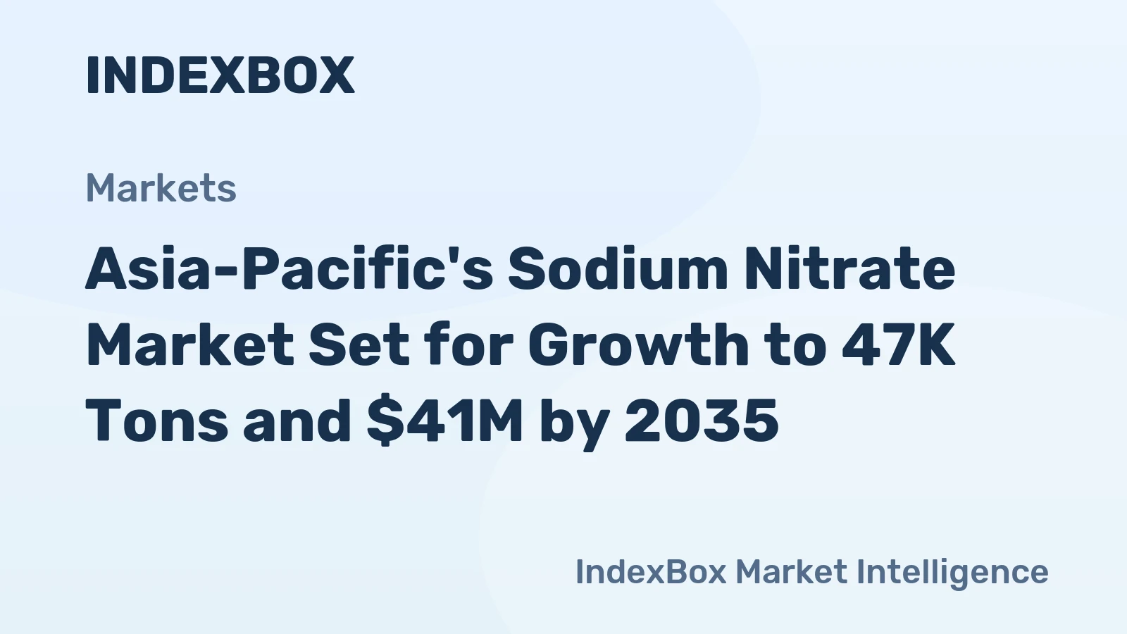 Asia-Pacific's Sodium Nitrate Market Set for Growth to 47K Tons and $41M by 2035