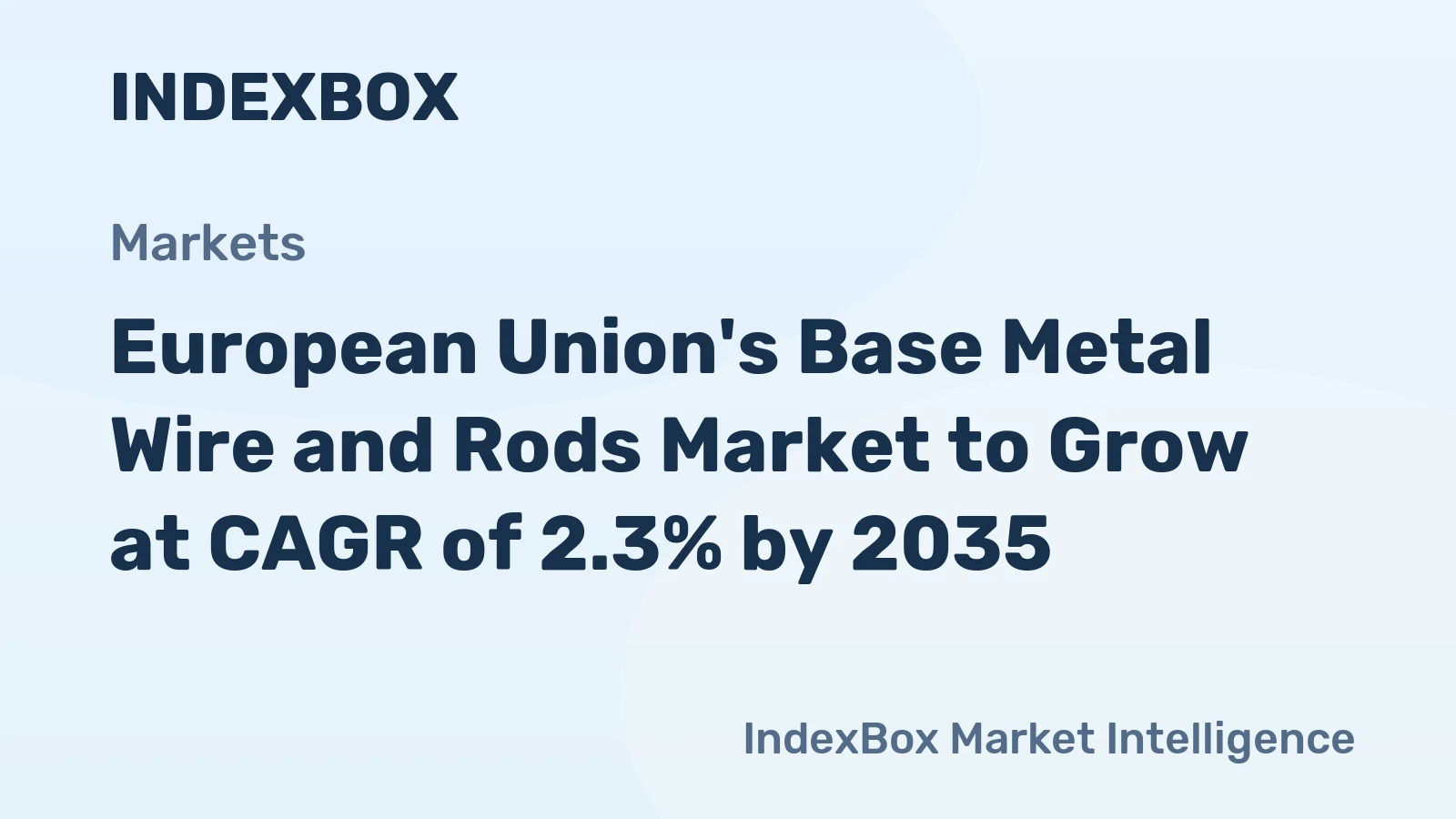 European Union's Base Metal Wire and Rods Market to Grow at CAGR of 2.3% by 2035