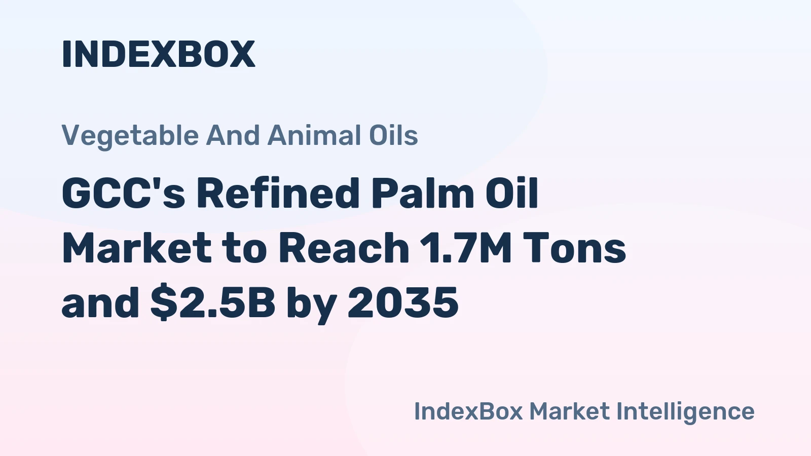 GCC's Refined Palm Oil Market to Reach 1.7M Tons and $2.5B by 2035