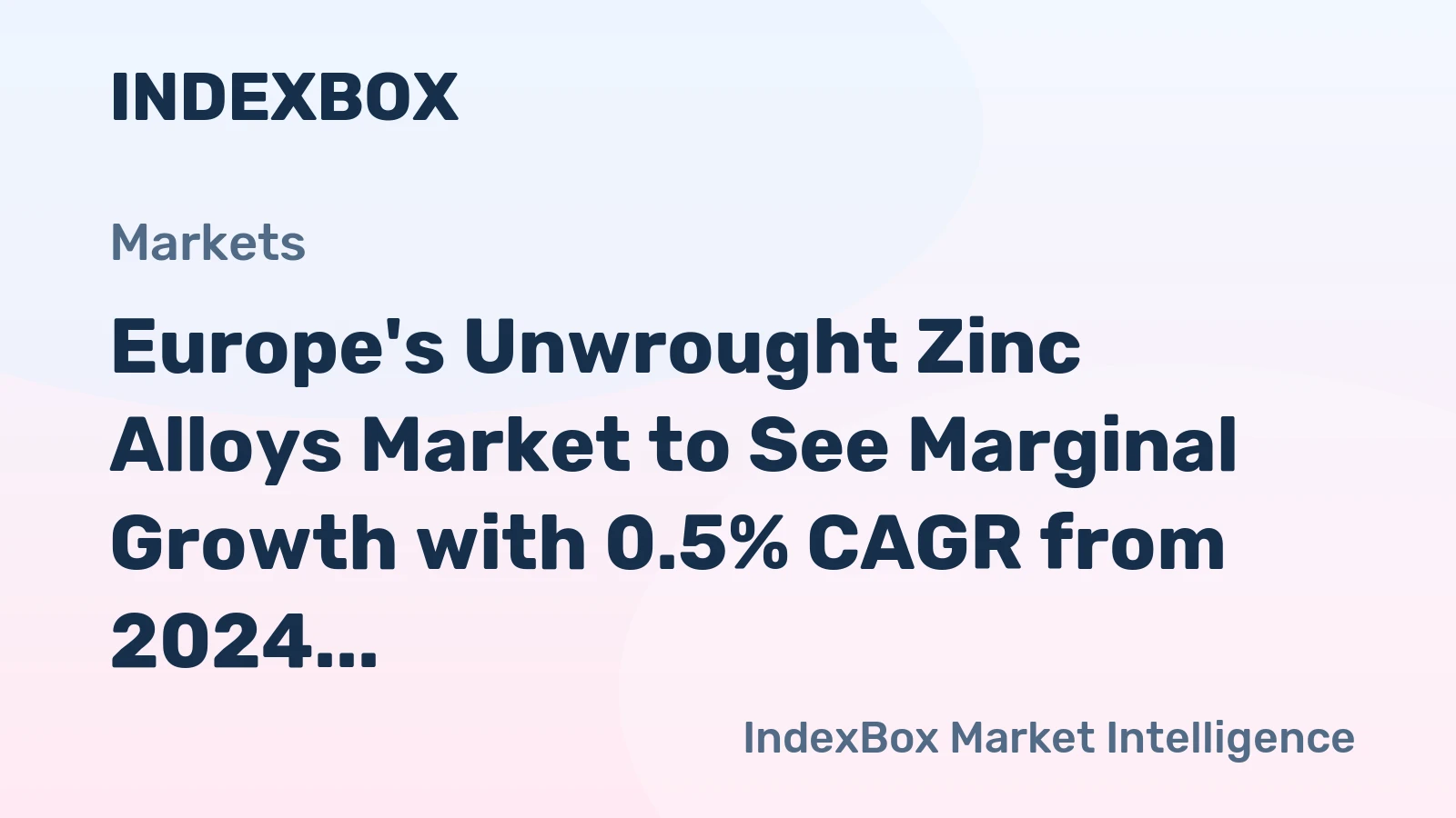 Europe's Unwrought Zinc Alloys Market to See Marginal Growth with 0.5% CAGR from 2024 to 2035