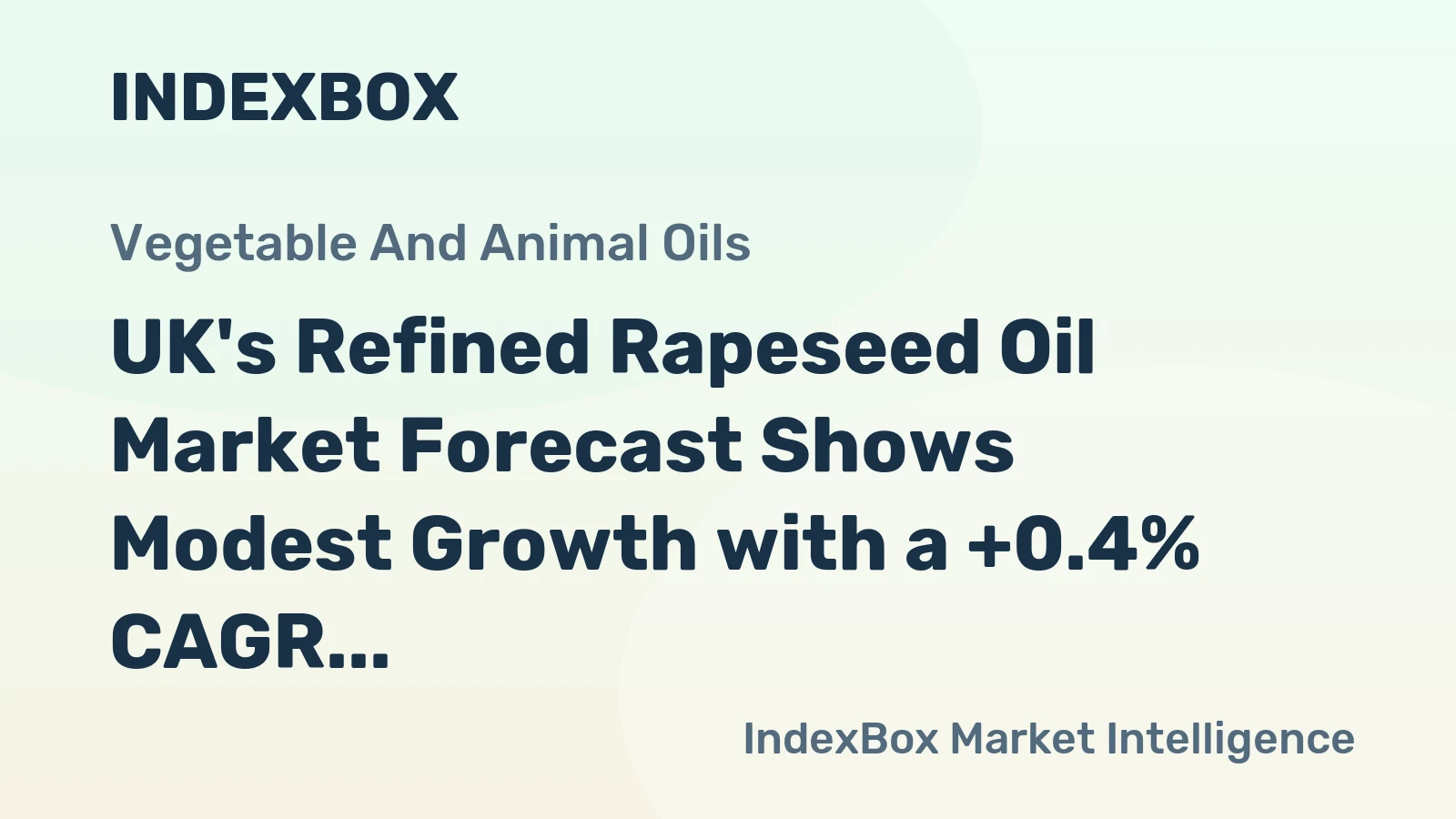 UK's Refined Rapeseed Oil Market Forecast Shows Modest Growth with a +0.4% CAGR in Value