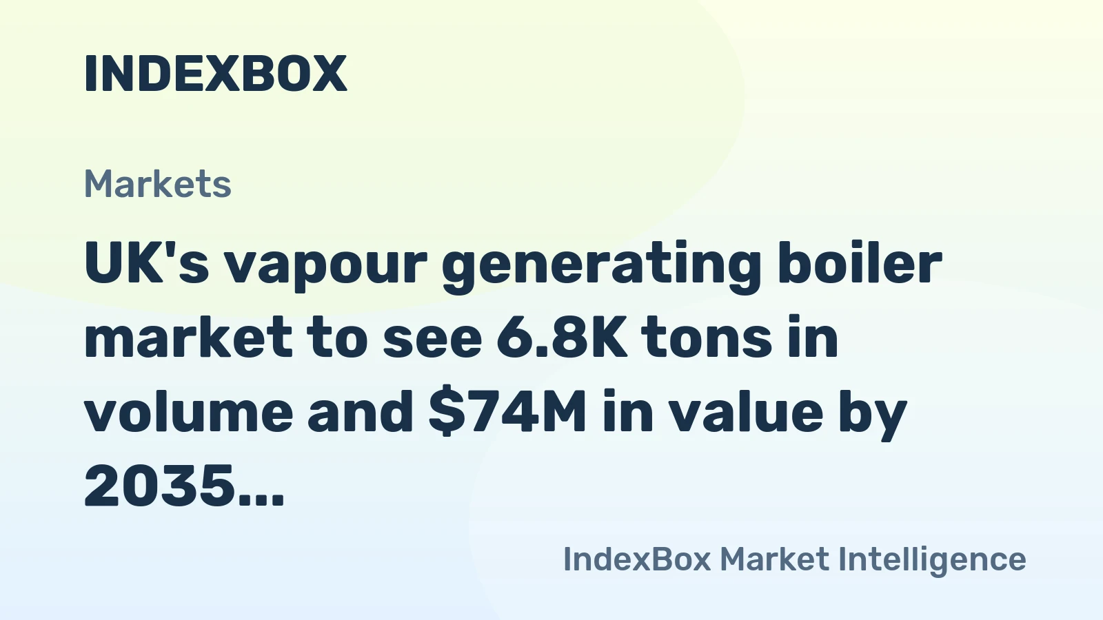 UK's vapour generating boiler market to see 6.8K tons in volume and $74M in value by 2035