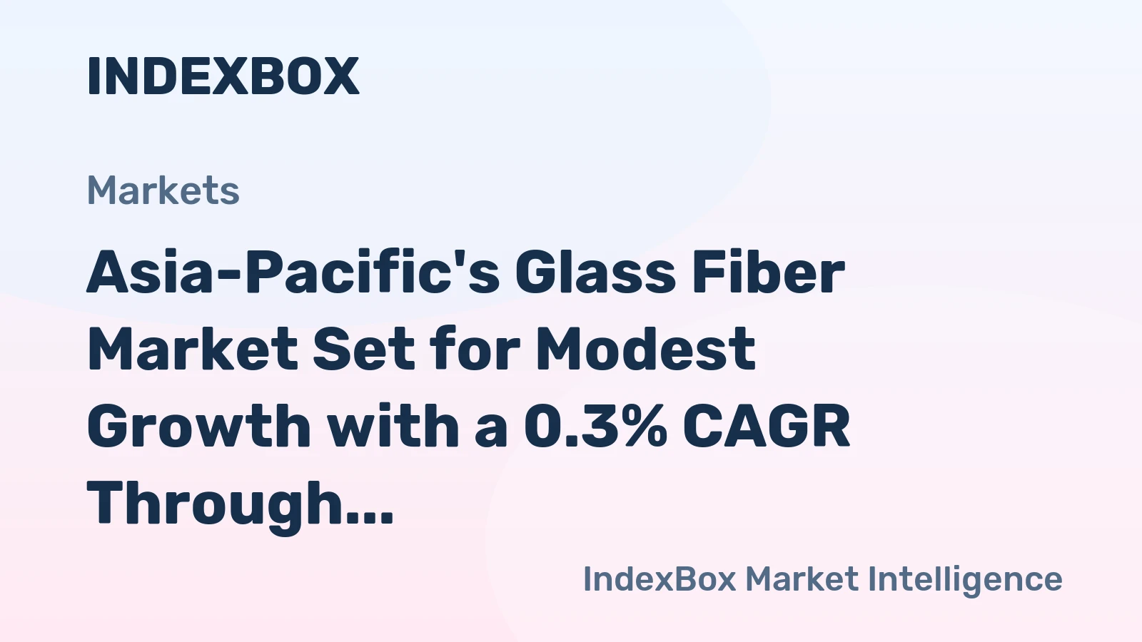 Asia-Pacific's Glass Fiber Market Set for Modest Growth with a 0.3% CAGR Through 2035