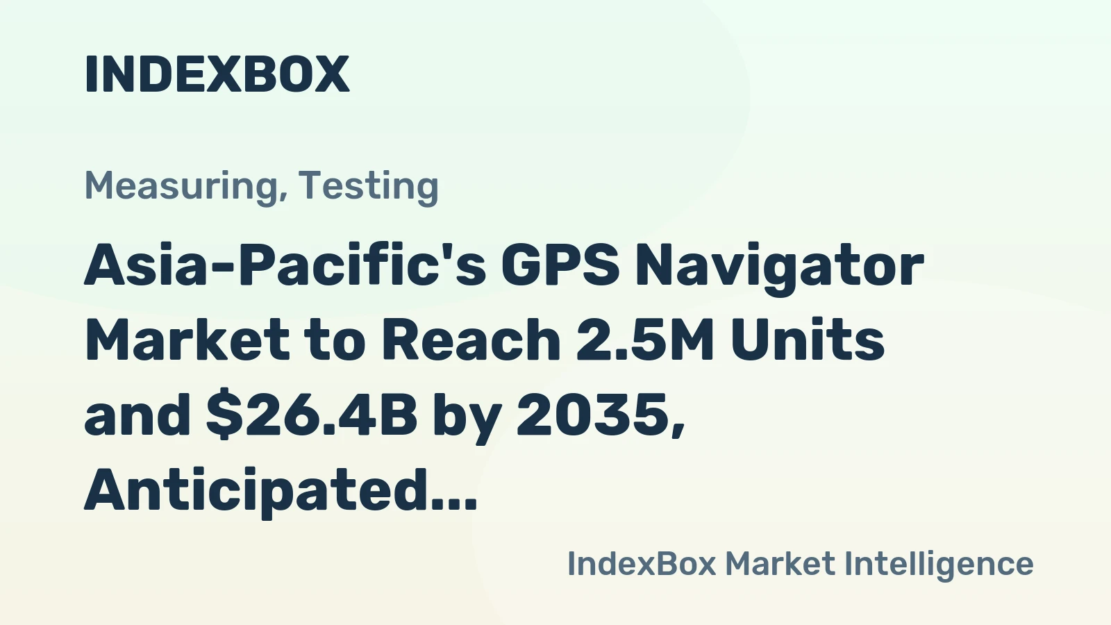 Asia-Pacific's GPS Navigator Market to Reach 2.5M Units and $26.4B by 2035, Anticipated Growth of +0.2% in Volume and +2.2% in Value from 2024-2035