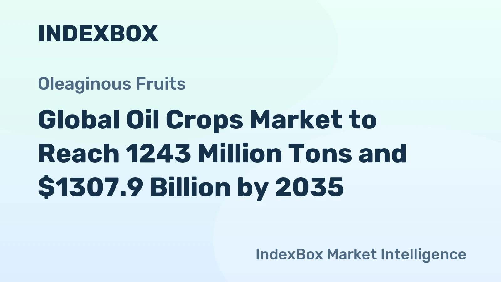 Global Oil Crops Market to Reach 1243 Million Tons and $1307.9 Billion by 2035