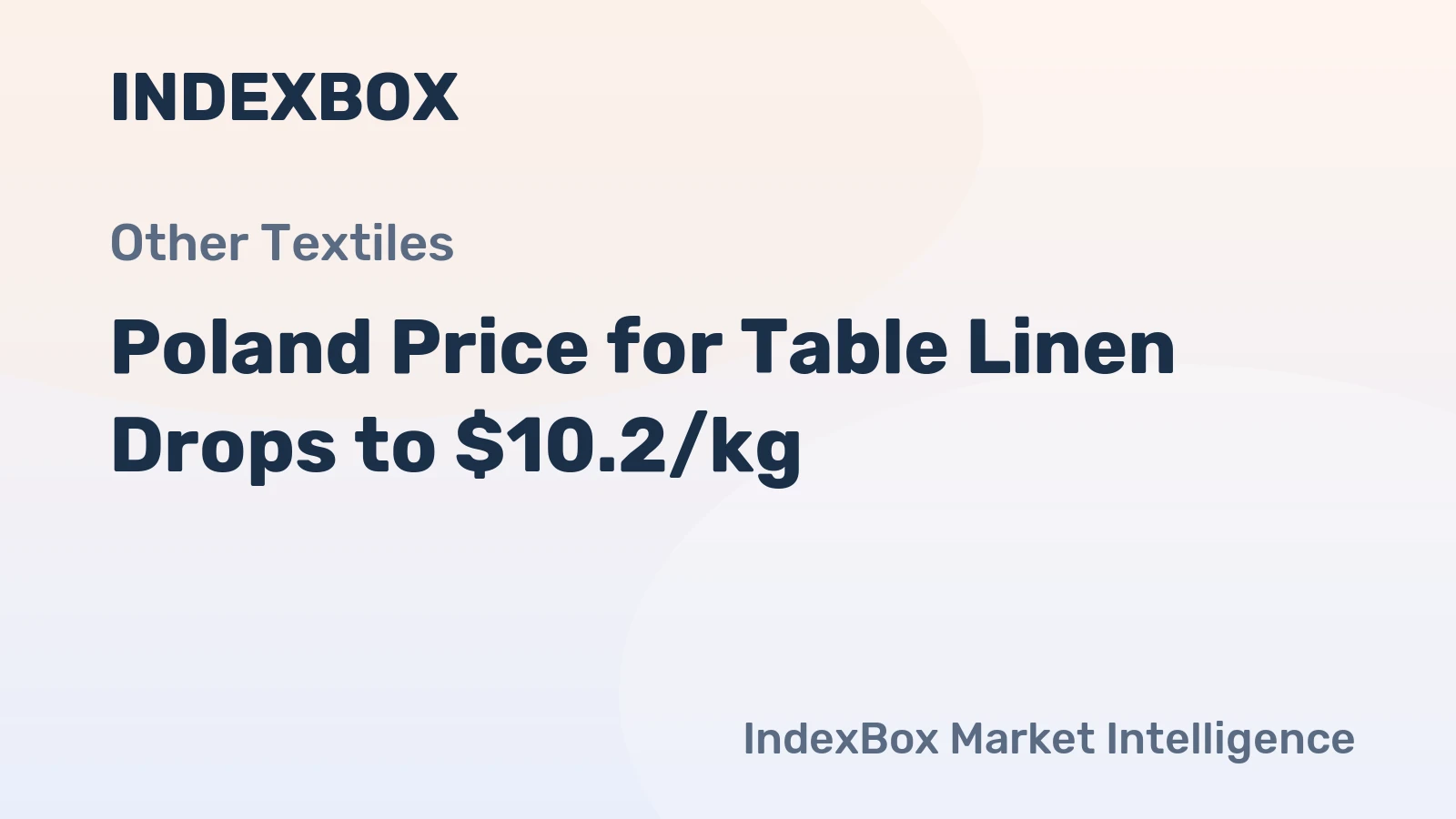 Poland Price for Table Linen Drops to $10.2/kg