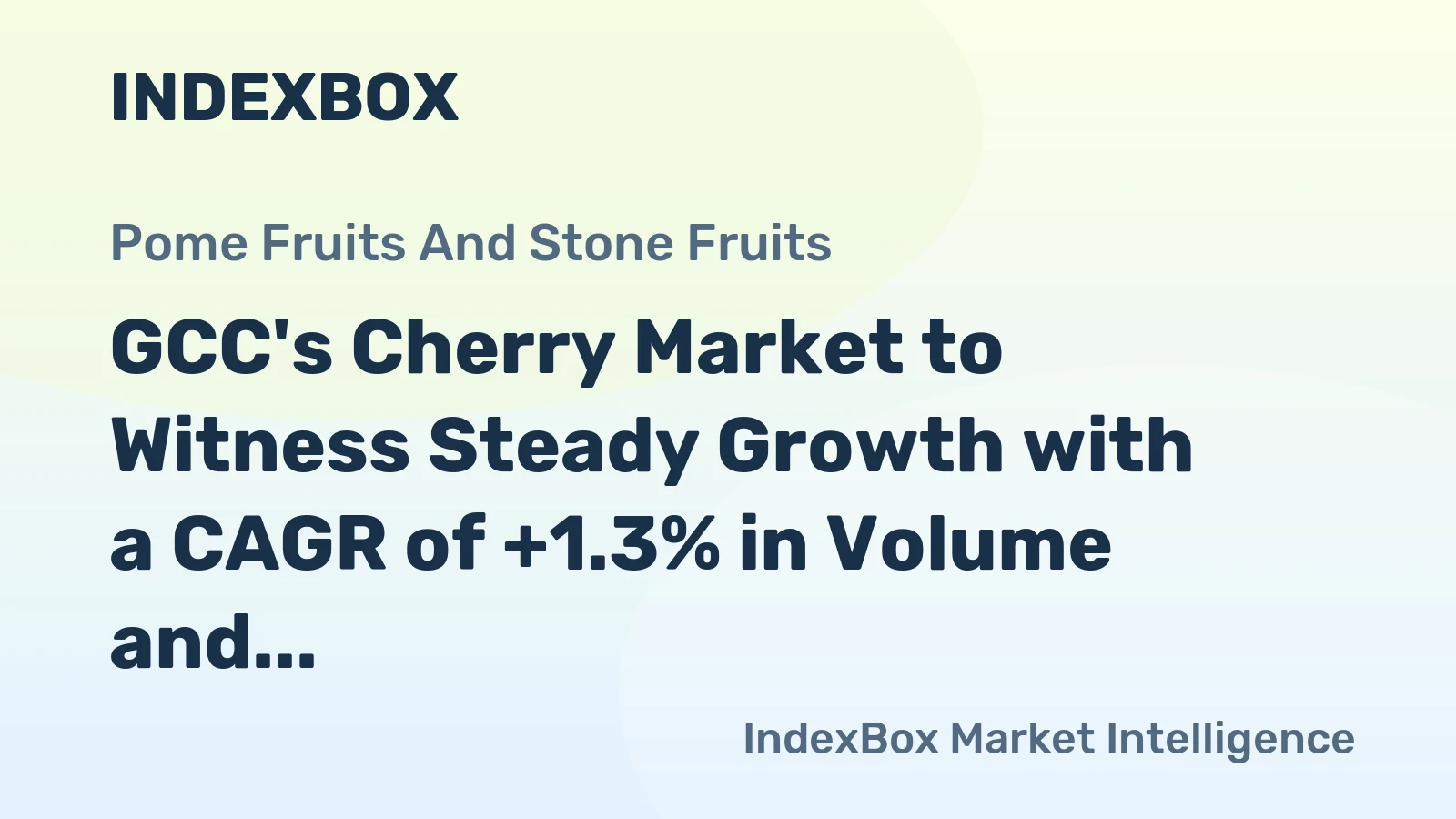 GCC's Cherry Market to Witness Steady Growth with a CAGR of +1.3% in Volume and +2.0% in Value from 2024 to 2035