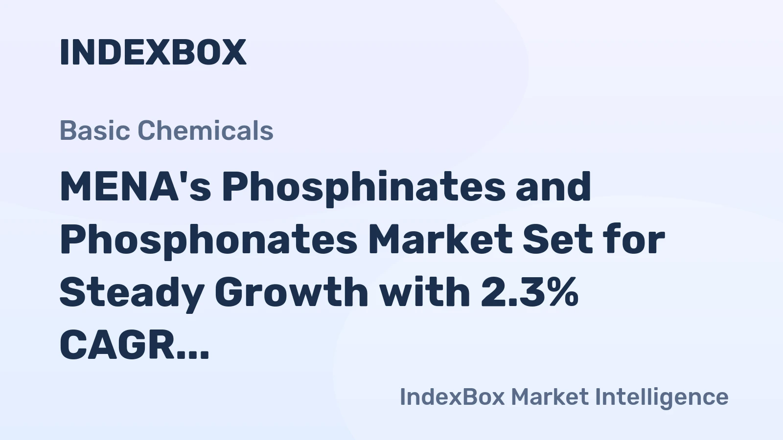 MENA's Phosphinates and Phosphonates Market Set for Steady Growth with 2.3% CAGR in Value