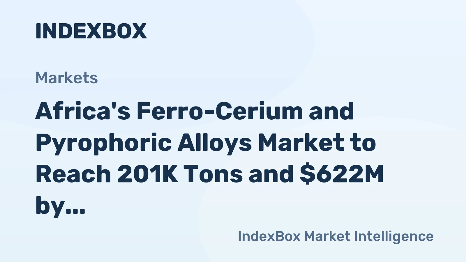 Africa's Ferro-Cerium and Pyrophoric Alloys Market to Reach 201K Tons and $622M by 2035