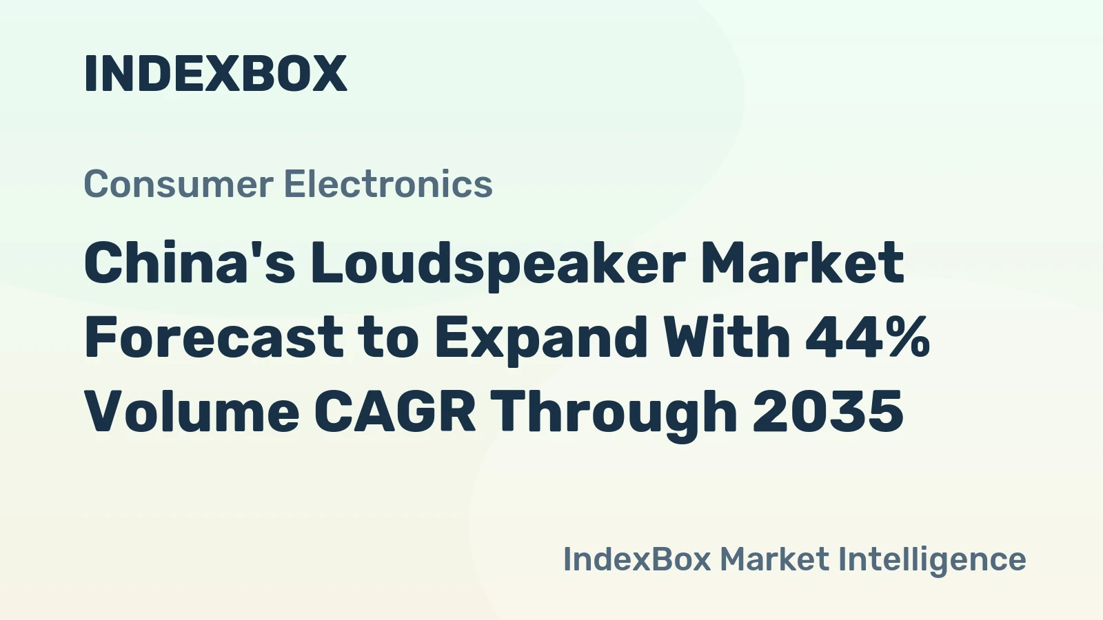 China's Loudspeaker Market Forecast to Expand With 44% Volume CAGR Through 2035