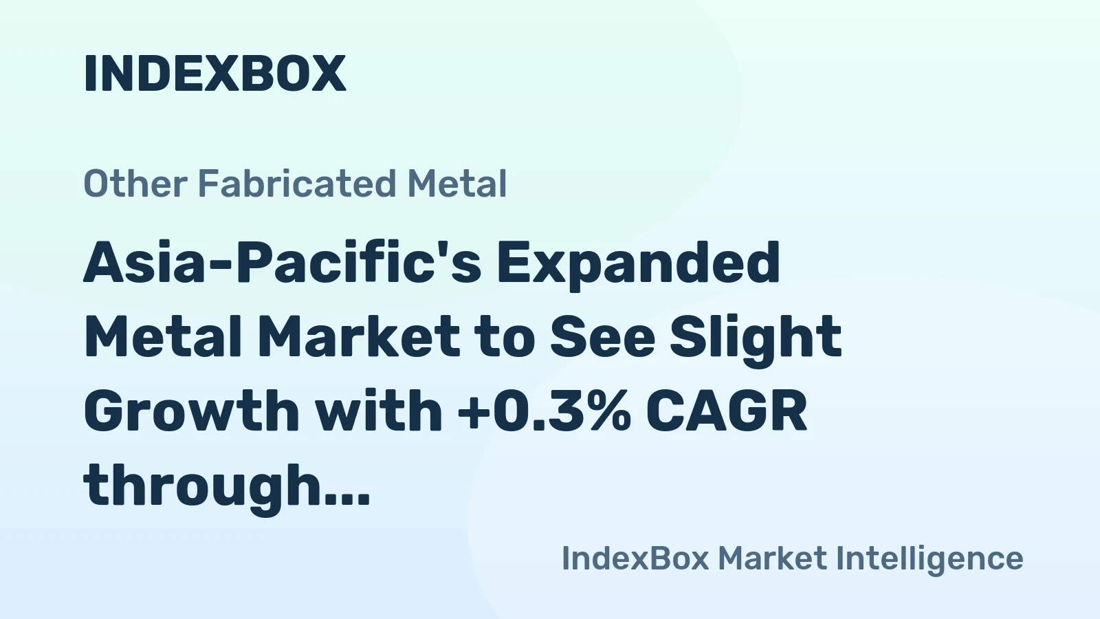 Asia-Pacific's Expanded Metal Market to See Slight Growth with +0.3% CAGR through 2035