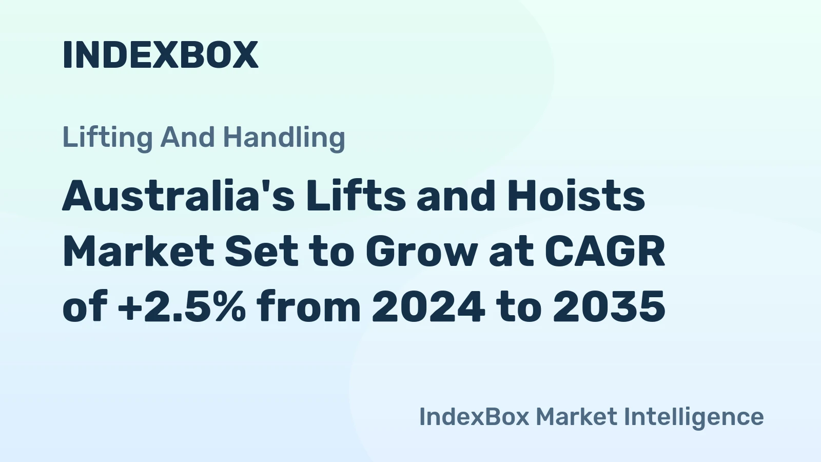 Australia's Lifts and Hoists Market Set to Grow at CAGR of +2.5% from 2024 to 2035