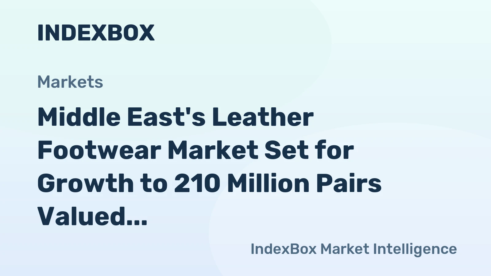 Middle East's Leather Footwear Market Set for Growth to 210 Million Pairs Valued at $6.9 Billion