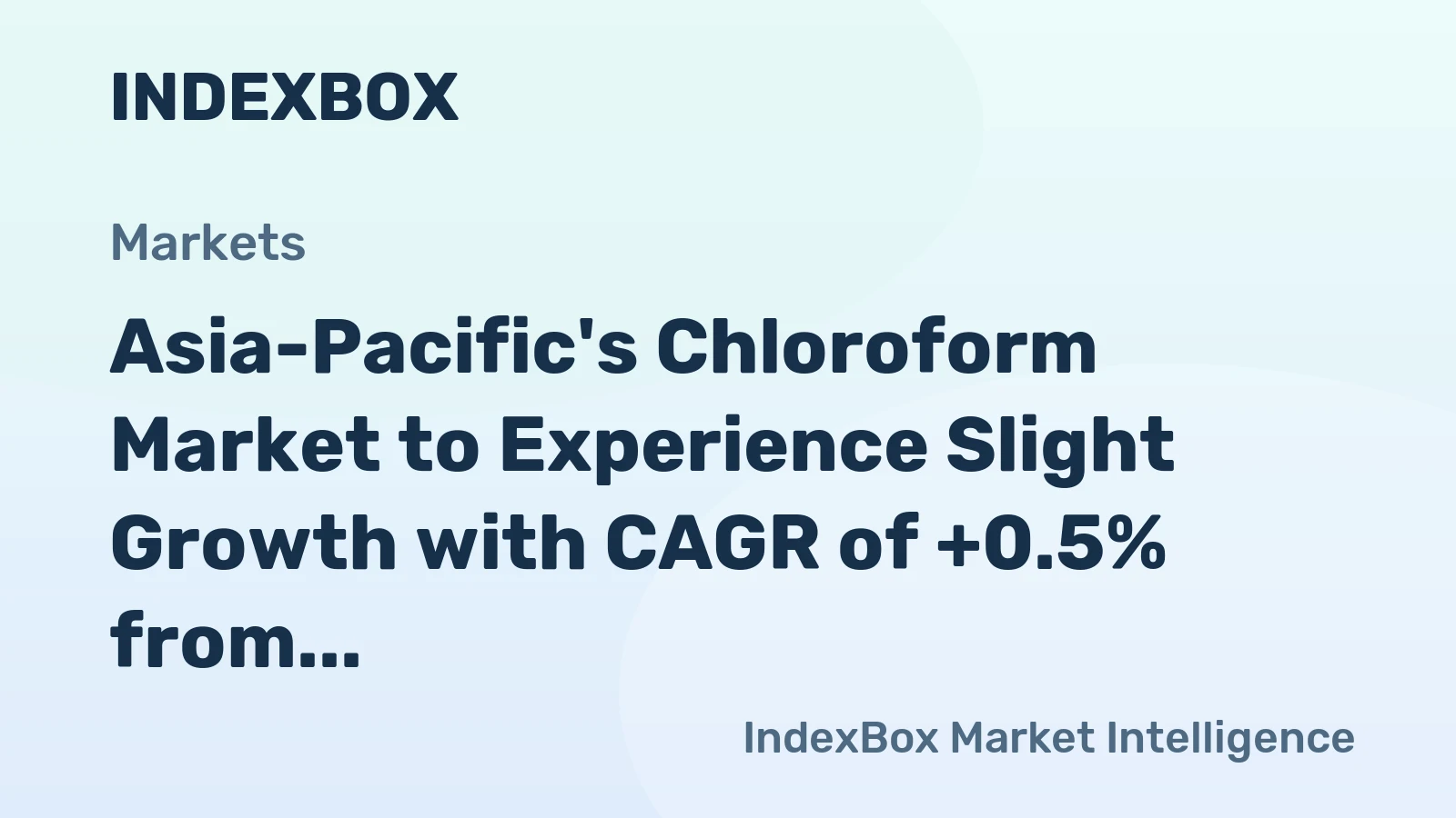 Asia-Pacific's Chloroform Market to Experience Slight Growth with CAGR of +0.5% from 2024 to 2035