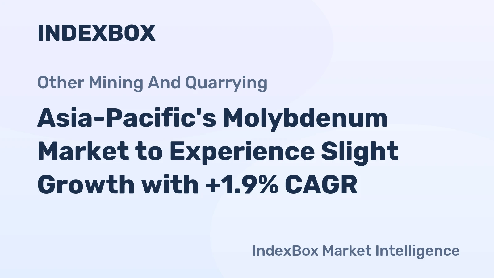 Asia-Pacific's Molybdenum Market to Experience Slight Growth with +1.9% CAGR