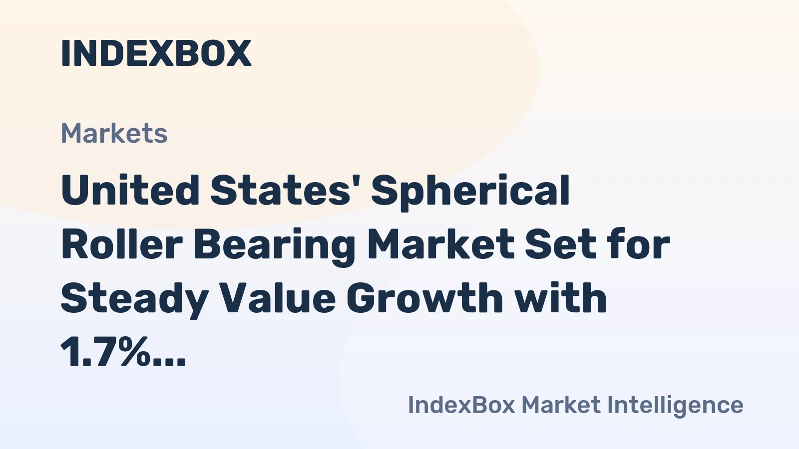 United States' Spherical Roller Bearing Market Set for Steady Value Growth with 1.7% CAGR