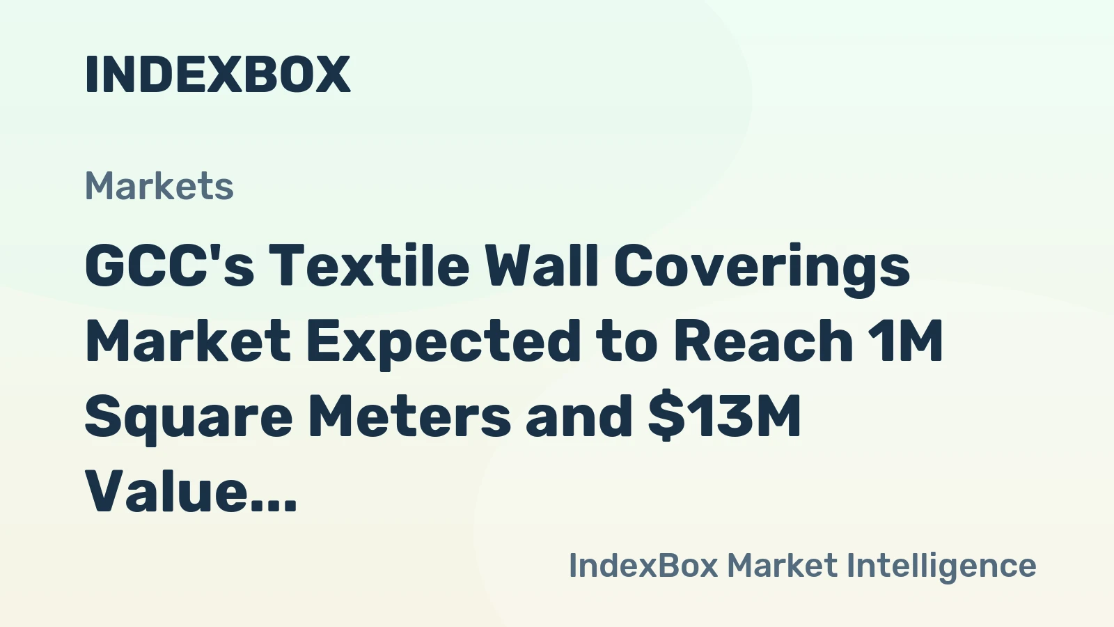 GCC's Textile Wall Coverings Market Expected to Reach 1M Square Meters and $13M Value by 2035