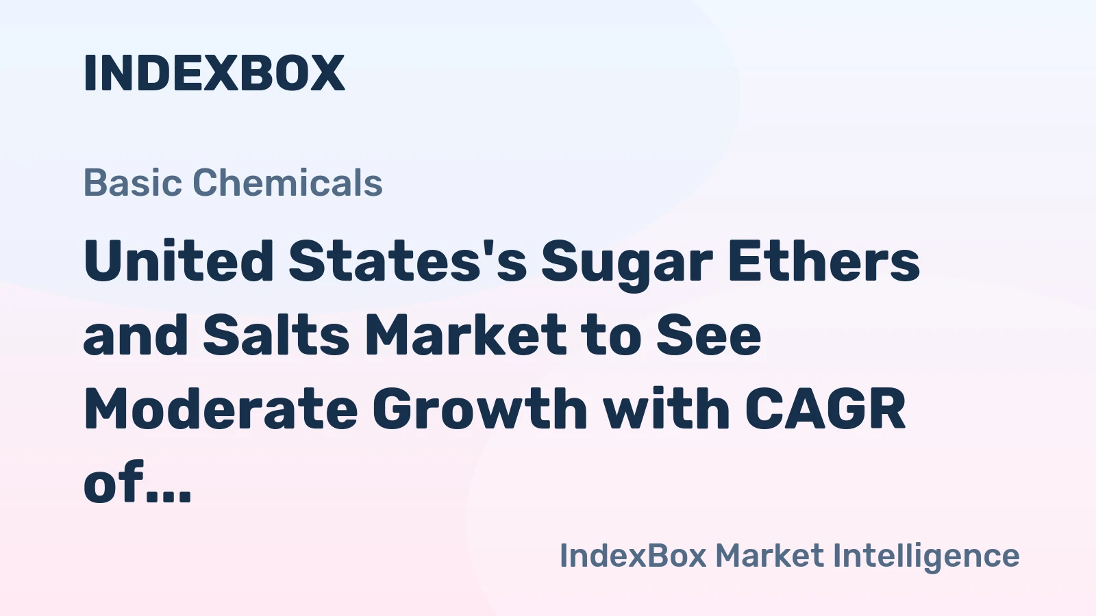 United States's Sugar Ethers and Salts Market to See Moderate Growth with CAGR of +0.5% through 2035