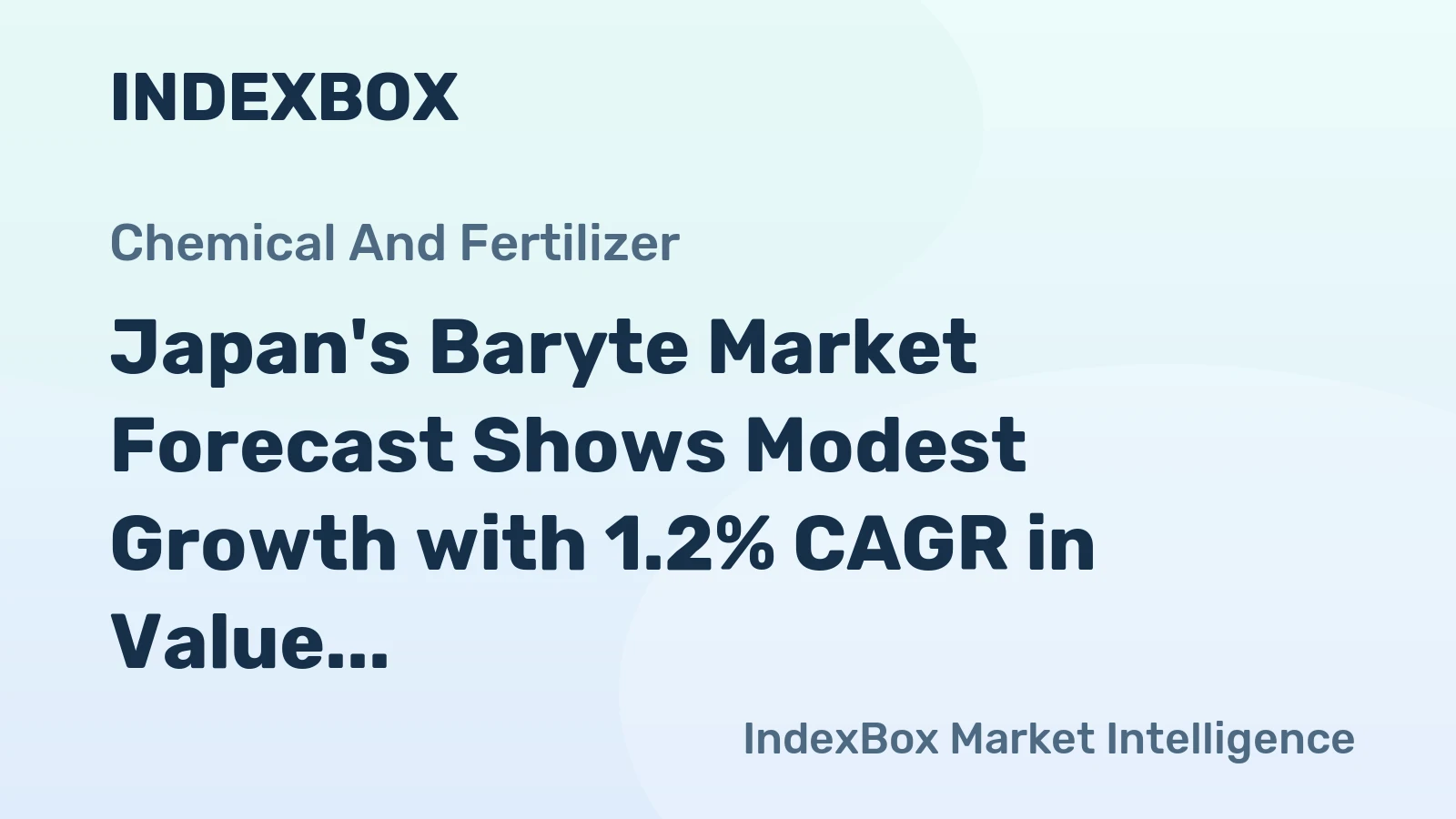 Japan's Baryte Market Forecast Shows Modest Growth with 1.2% CAGR in Value